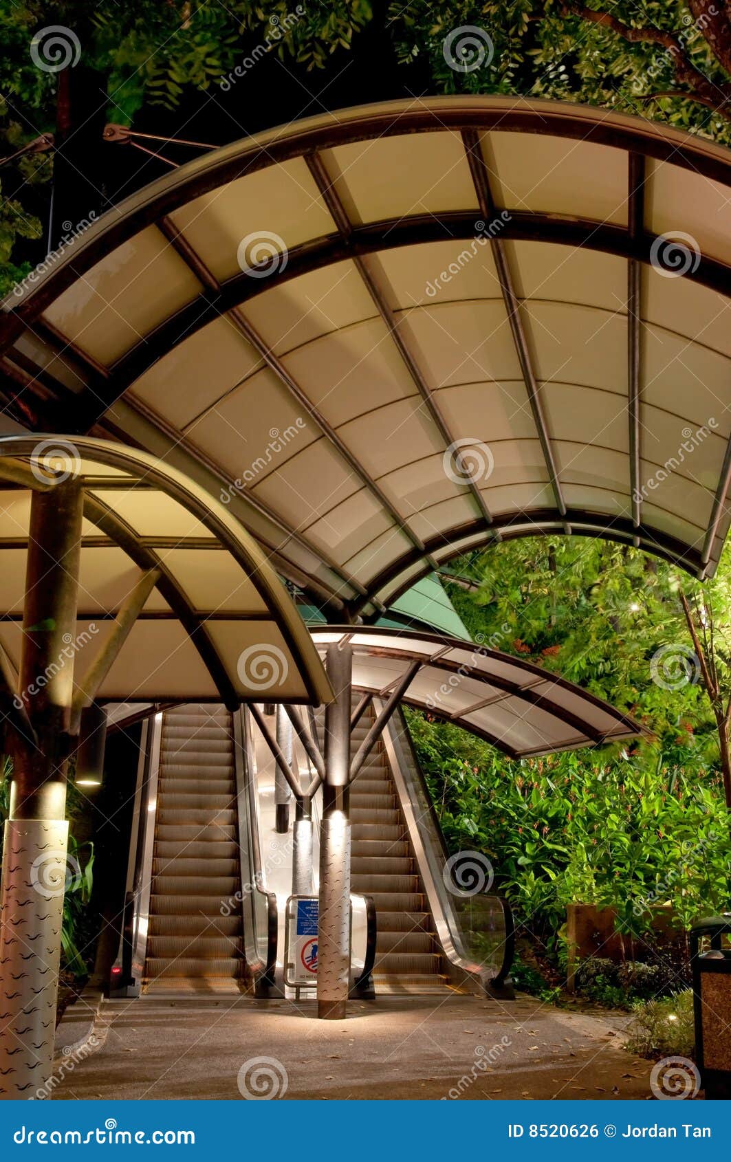 Sheltered Walkway and Escalators Stock Photo - Image of passage, stair ...