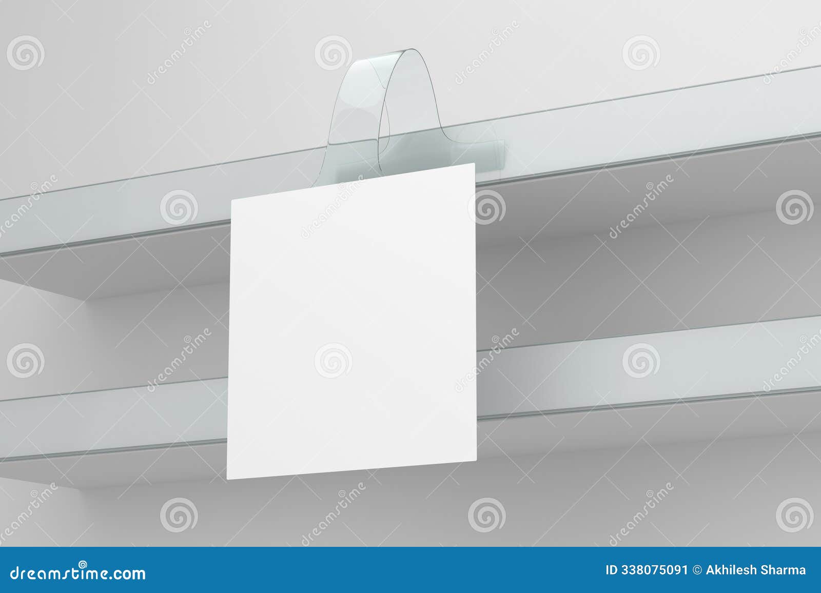 Shelves Blank Wobbler Square Mockup - 3D Illustration Render Stock ...