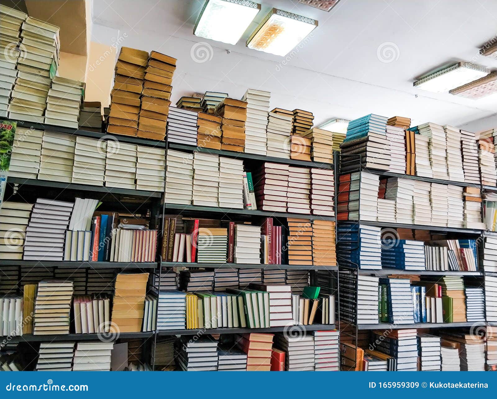 Shelves with Books and Textbooks in the University Library Stock Image ...