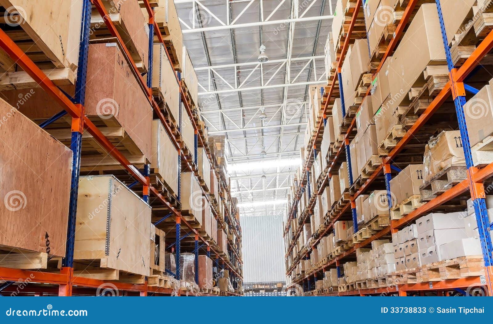 Shelves with boxes stock image. Image of building, business - 33738833