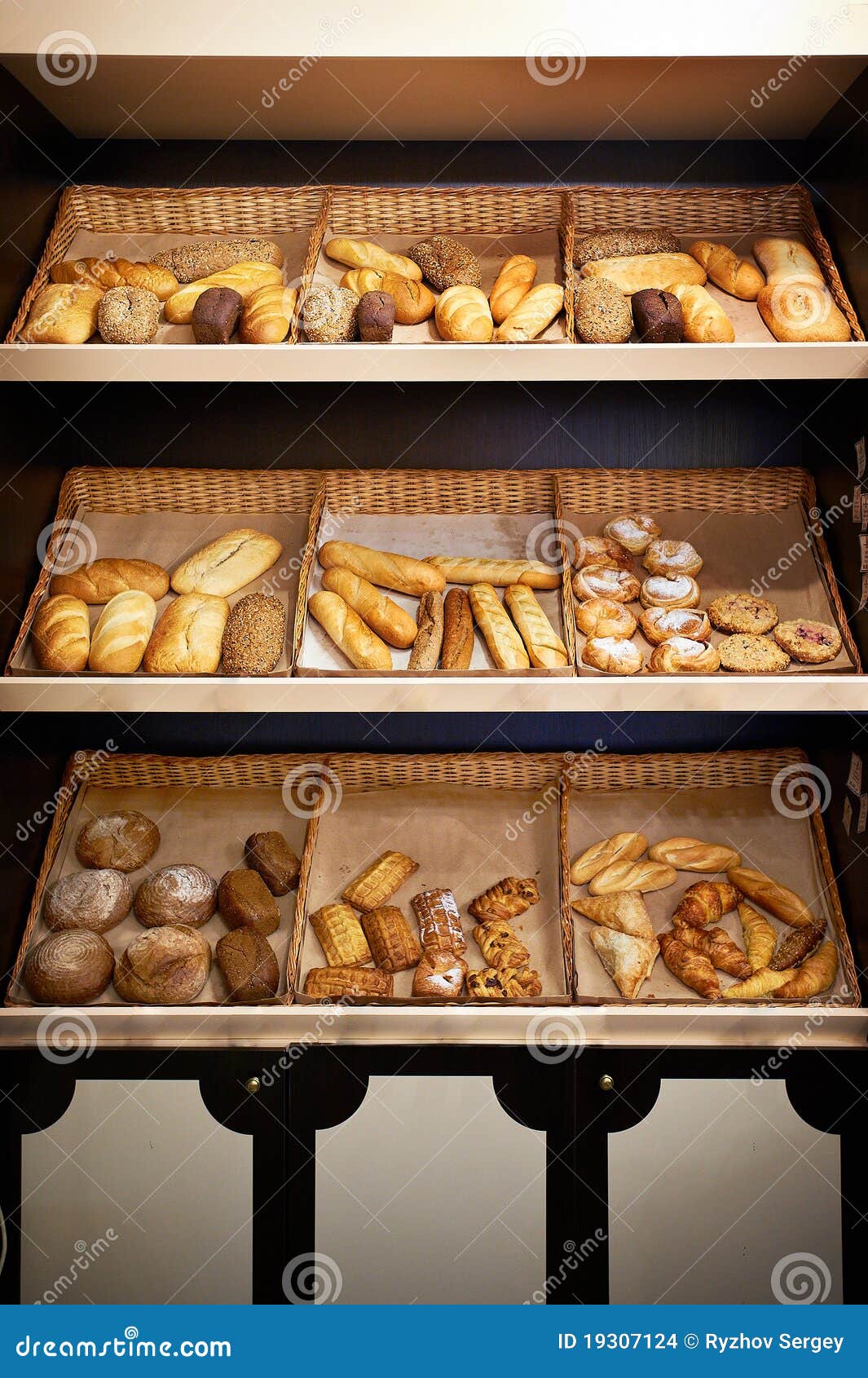Shelves with Bread at Store Stock Photo - Image of bread, shop: 19307124