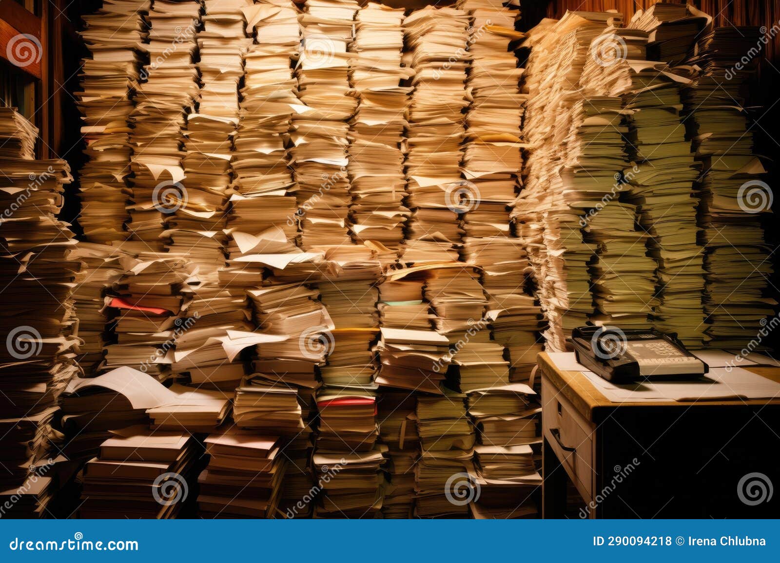 Shelves Full of Files in an Old Archive Stock Illustration ...