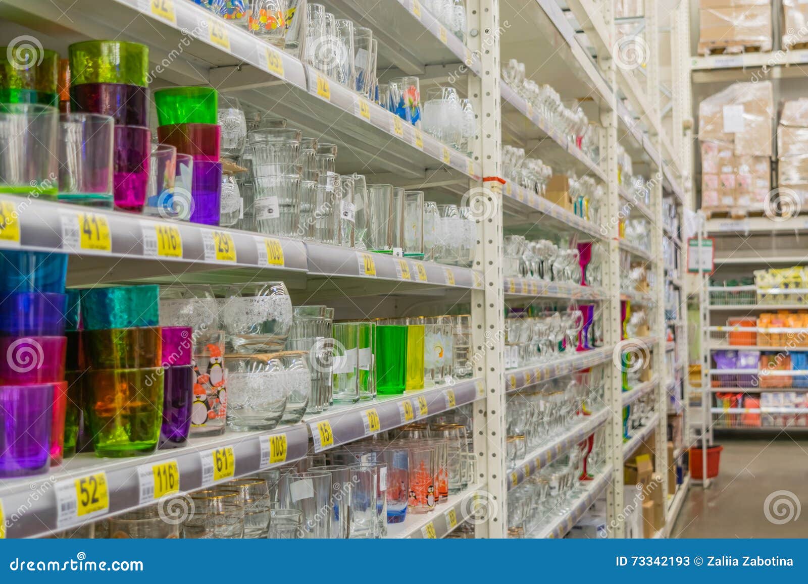 Shelves with Goods in Store. Stock Image - Image of ingredient ...
