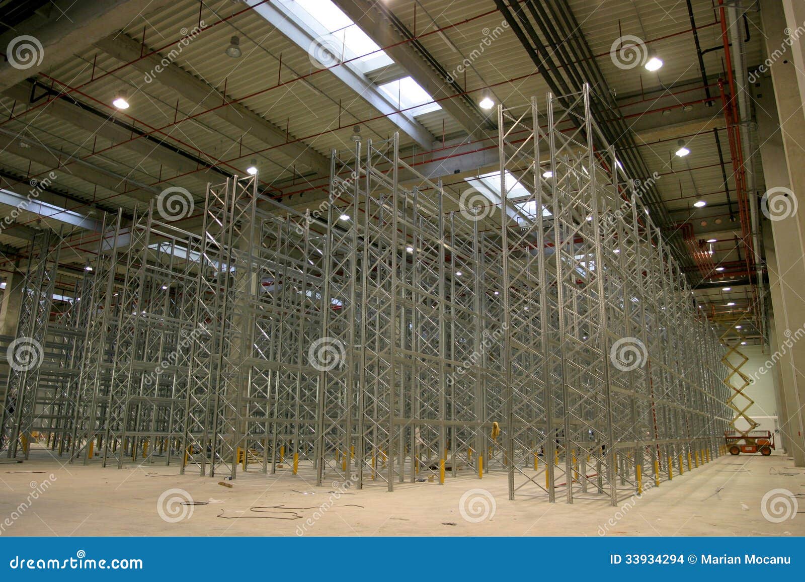 Shelves in hall factory stock photo. Image of hard, deposit - 33934294