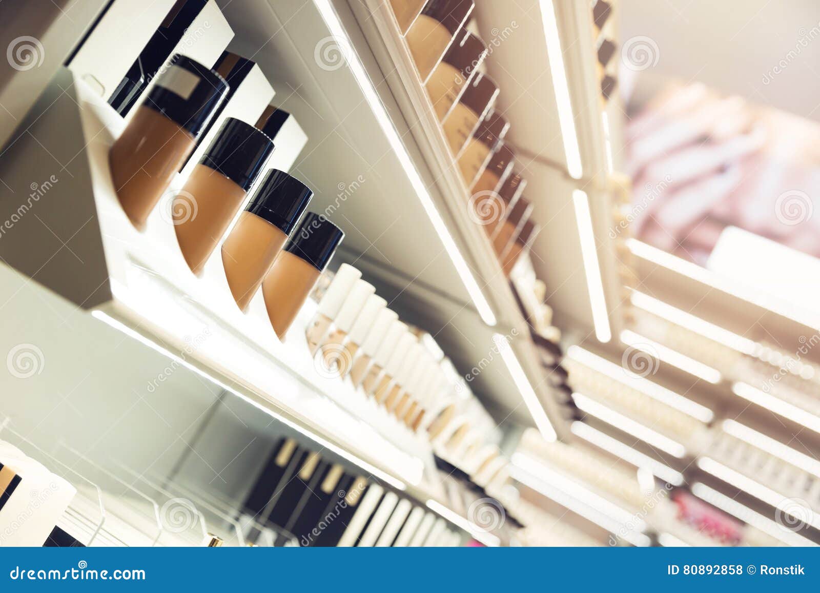 Shelves with Makeup Products in a Cosmetics Store Stock Photo - Image ...