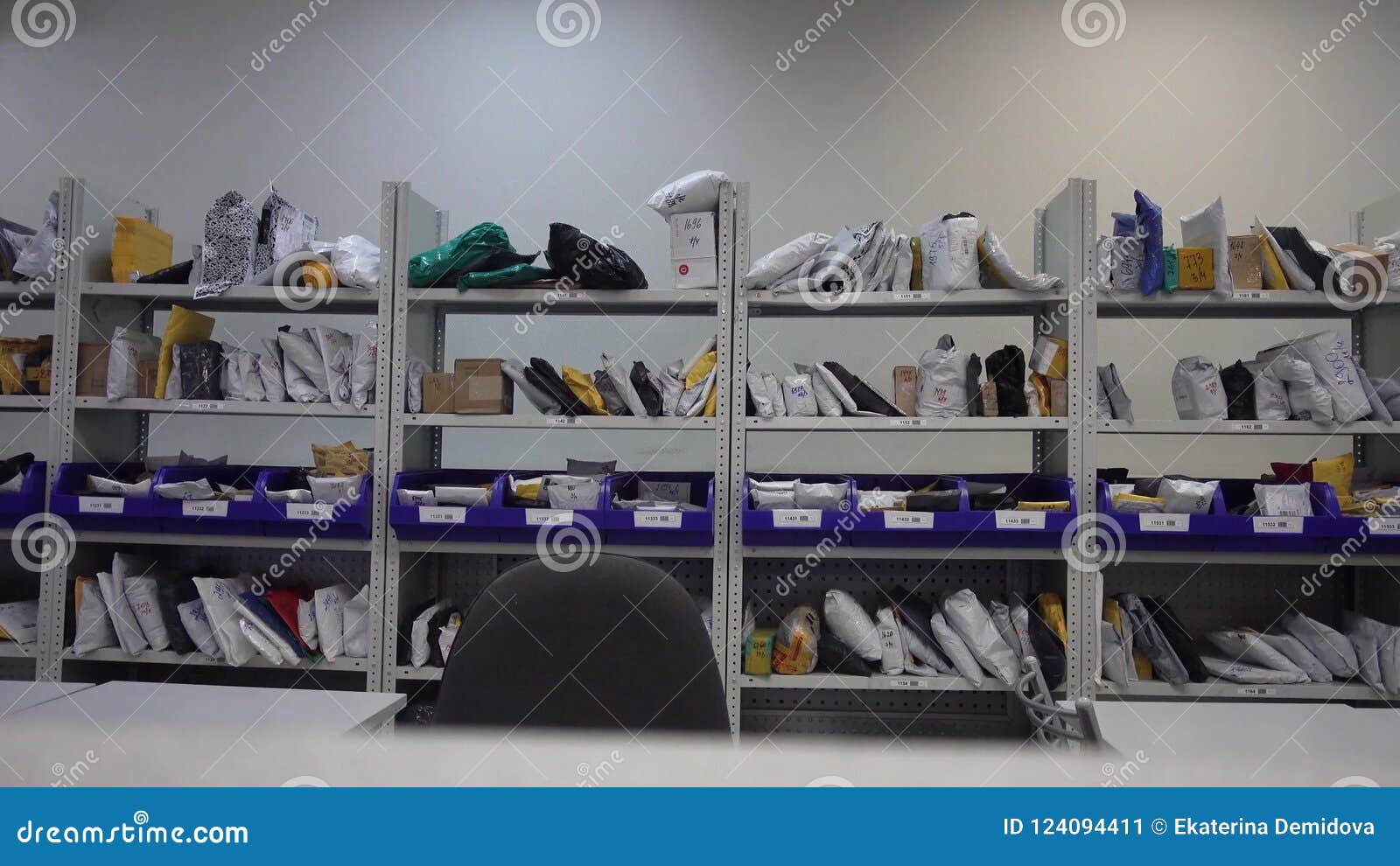 Shelves with Parcels in the Post Office Stock Video - Video of place ...