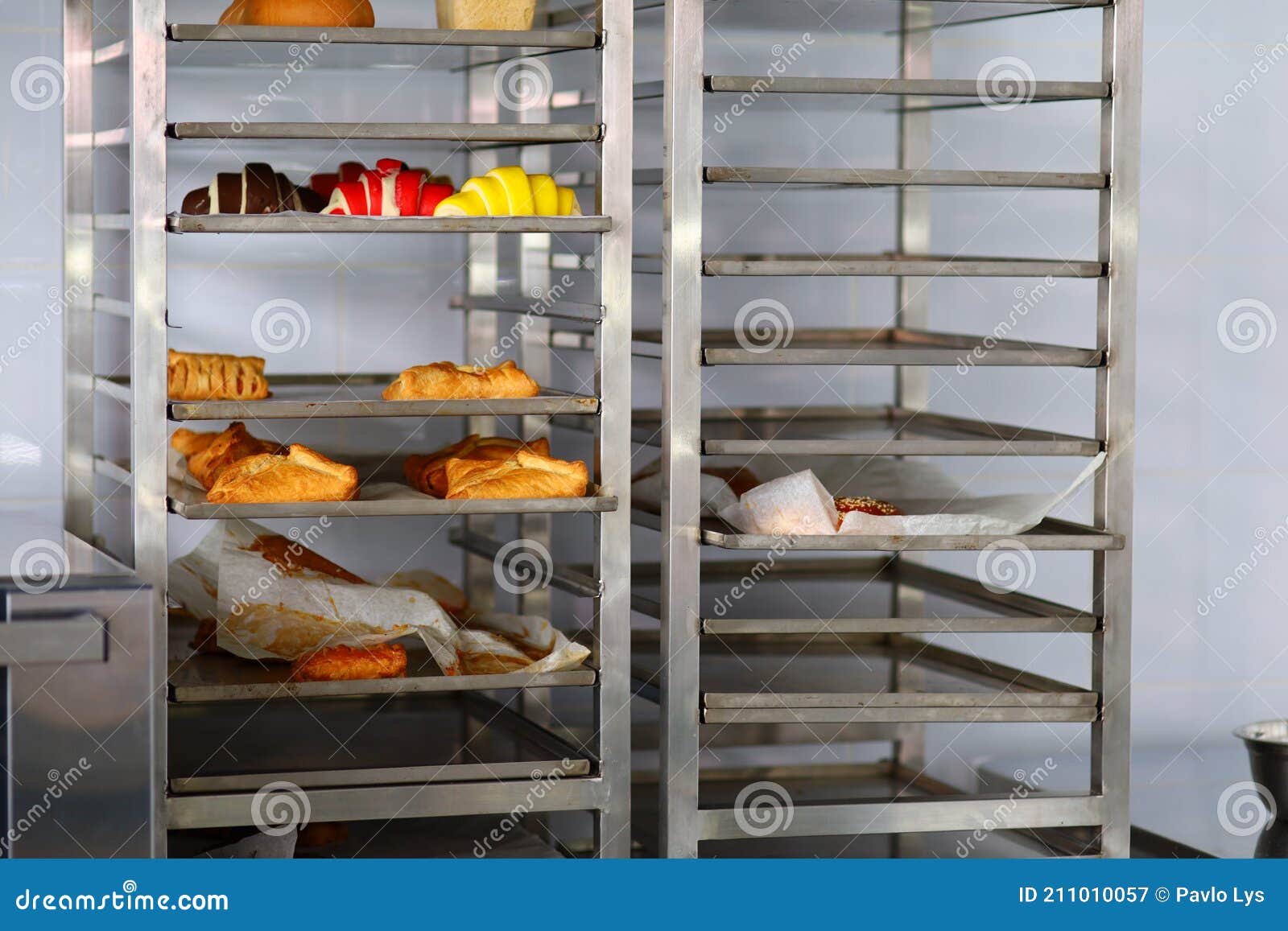 Shelves with Pastries in the Bakery Stock Image - Image of cook, baking ...