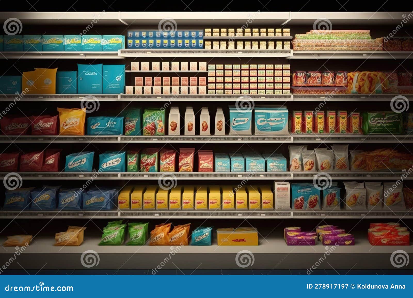 Shelves in a Store with Exactly the Same Goods, Concept of Product ...