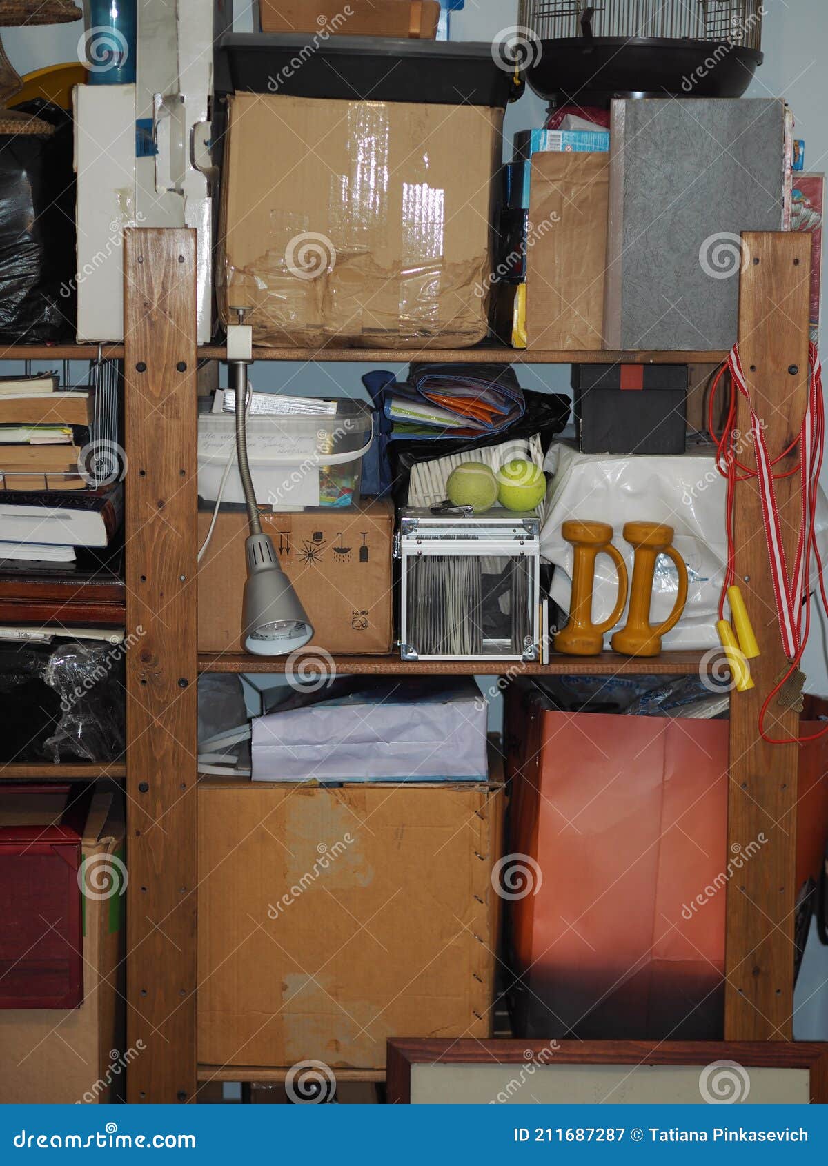 Shelves for Storing Retro Items, Boxes with Old Things and Props for ...