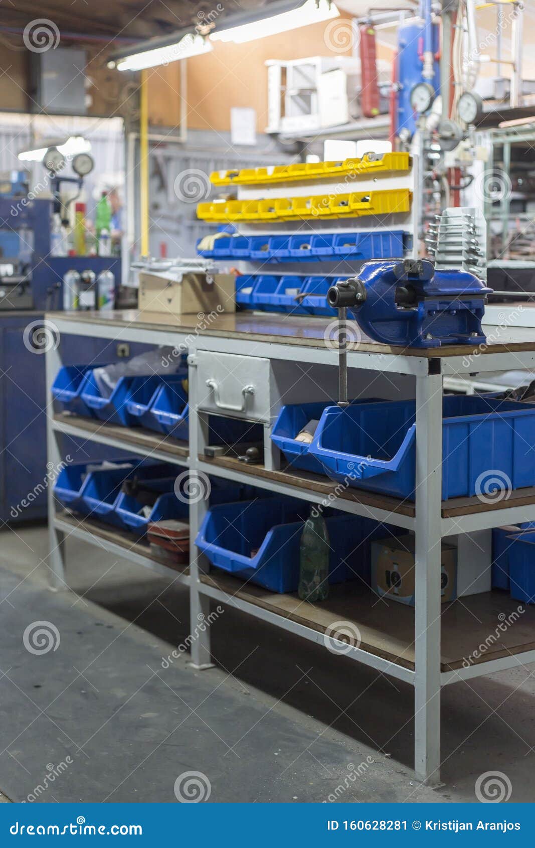 Shelves with Various Tools in a Metallurgy Workshop Stock Image - Image ...