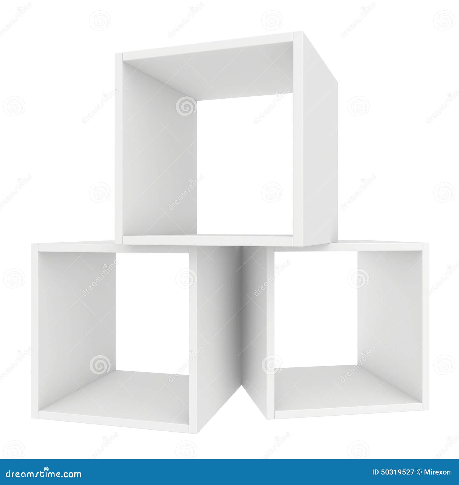 Shelves White. 3d Render on White Background Stock Illustration ...