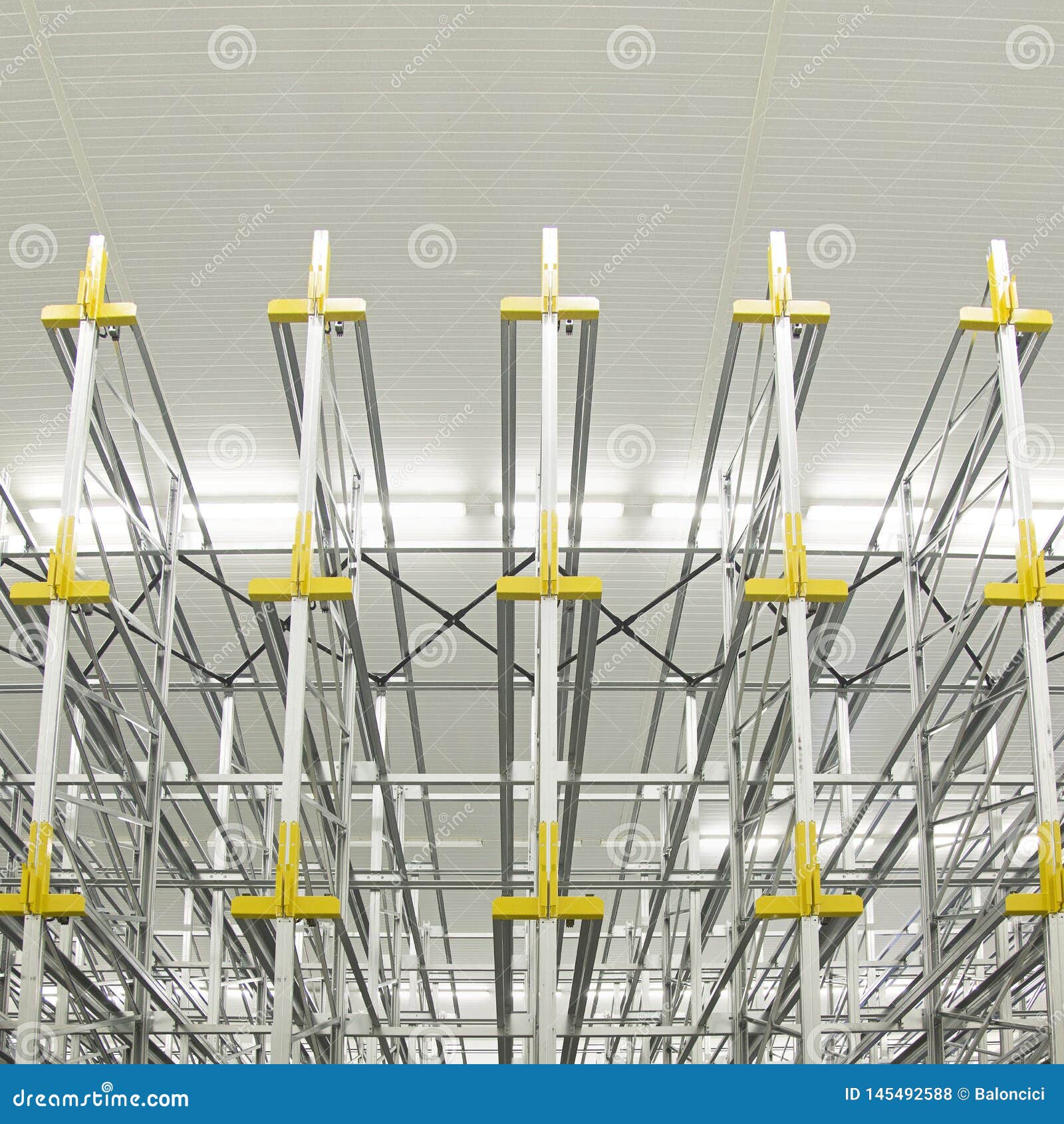 Shelving System Warehouse stock photo. Image of rails - 145492588