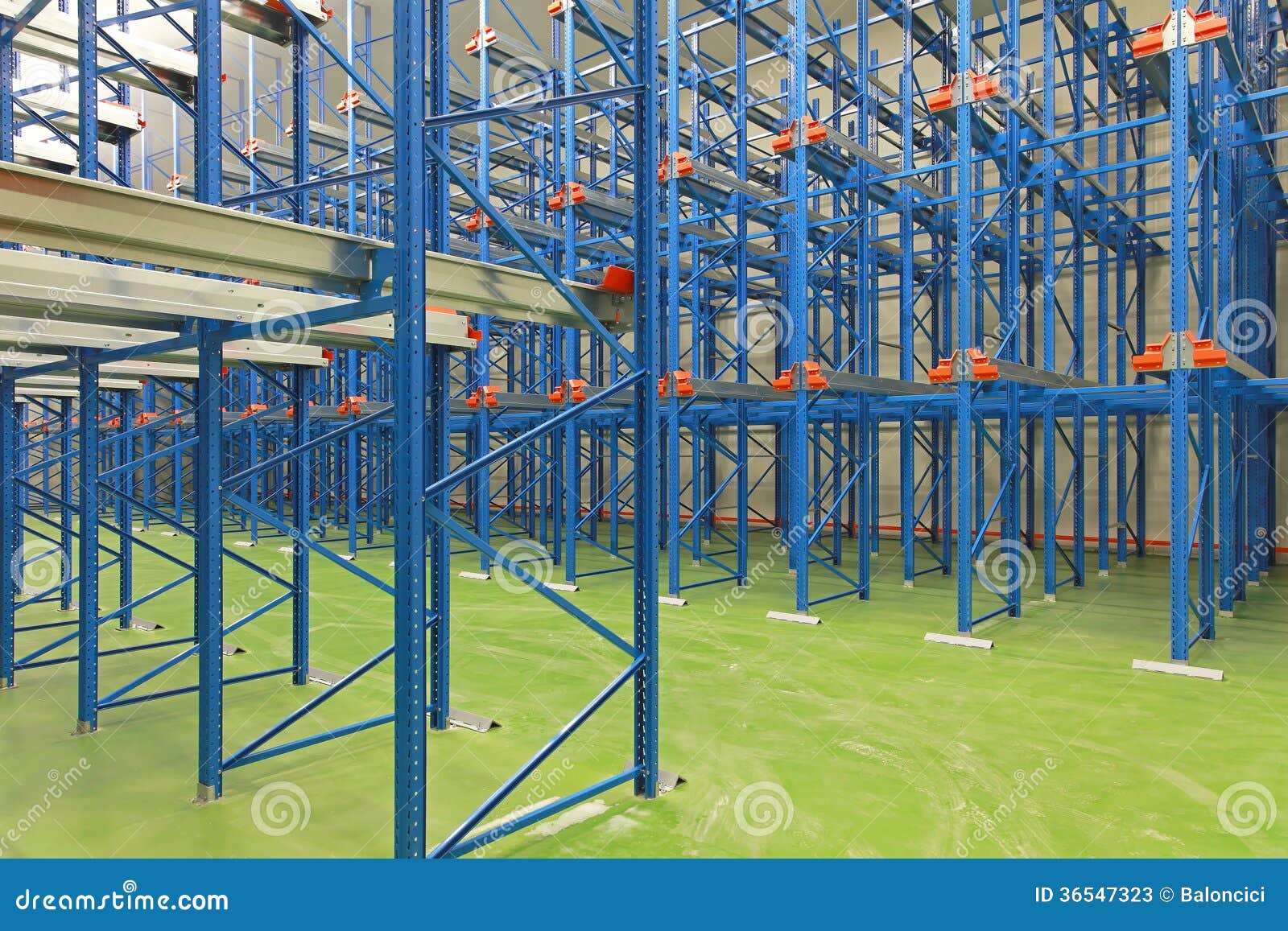 Shelving system warehouse stock image. Image of blue - 36547323