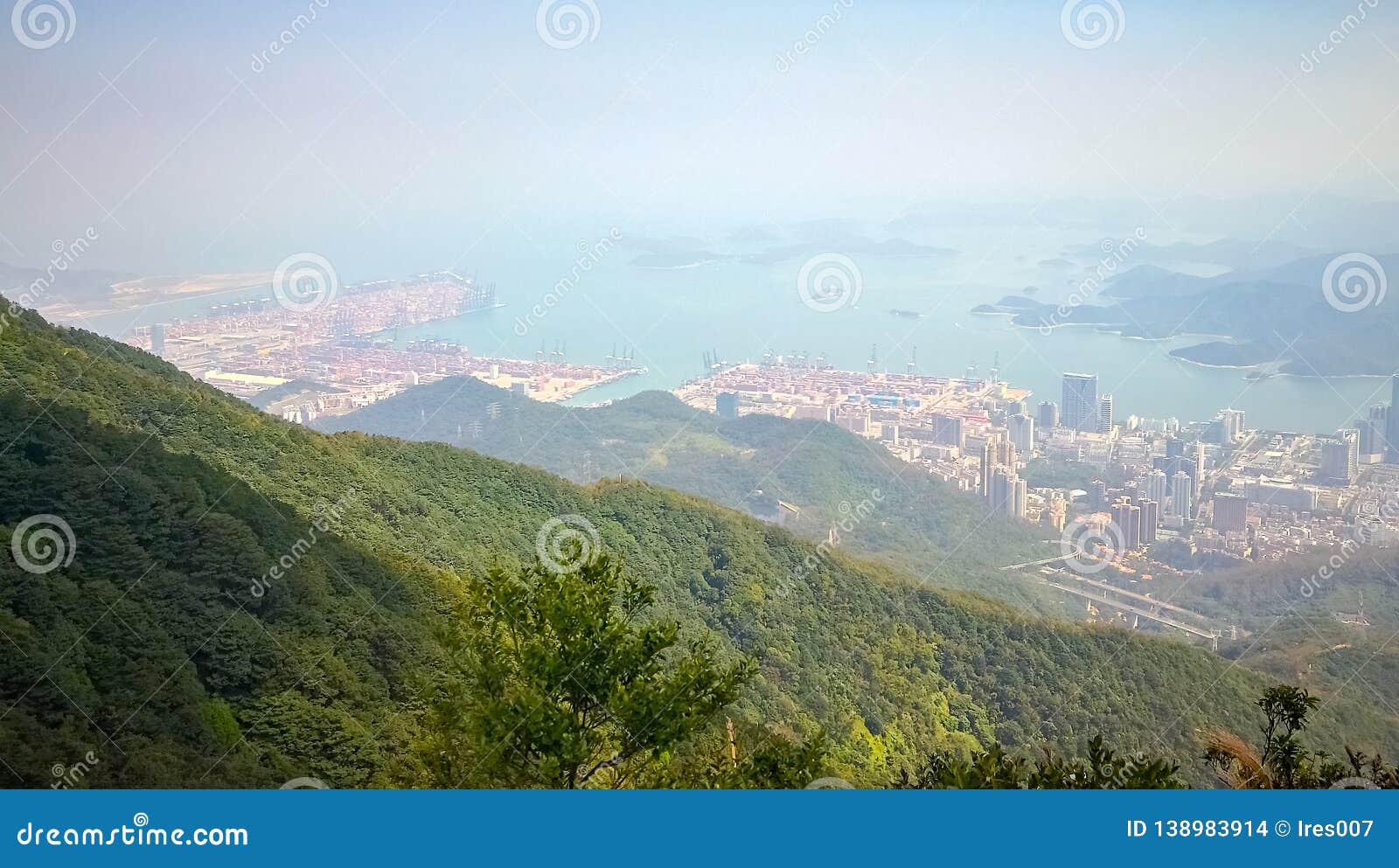 Shenjen, Macau Mountain stock photo. Image of aerial - 138983914