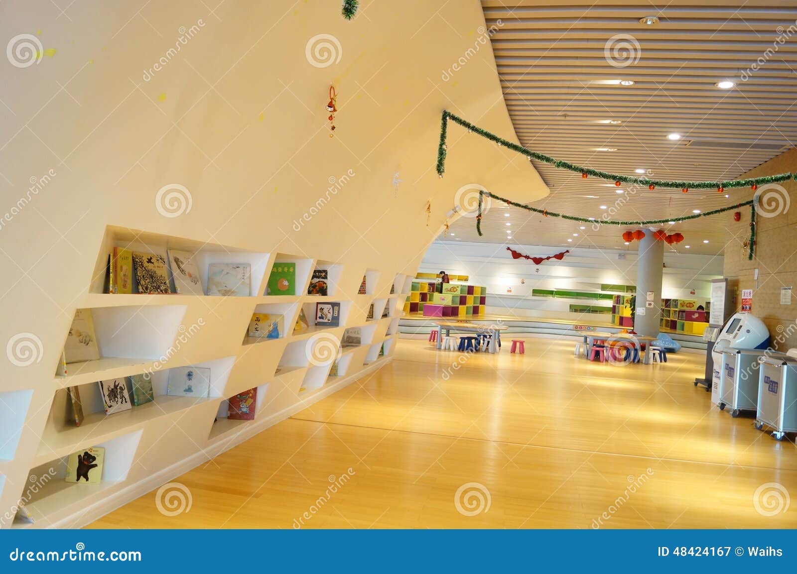Shenzhen, China: Baoan Library Interior Landscape Editorial Photography ...