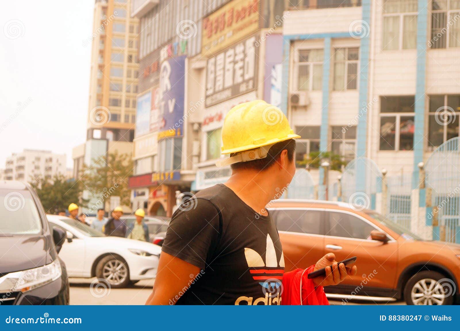 Shenzhen, China: Construction Workers Editorial Photography - Image of ...