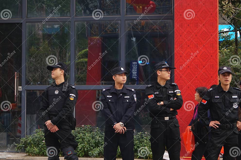Shenzhen, China: Security Guard Editorial Image - Image of construction ...