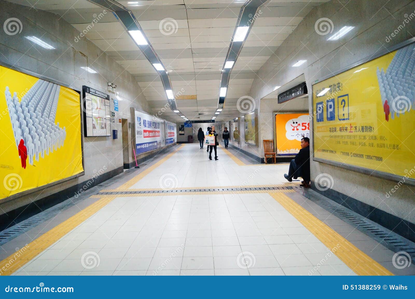Shenzhen, China: Underground Pedestrian Access Editorial Stock Image ...