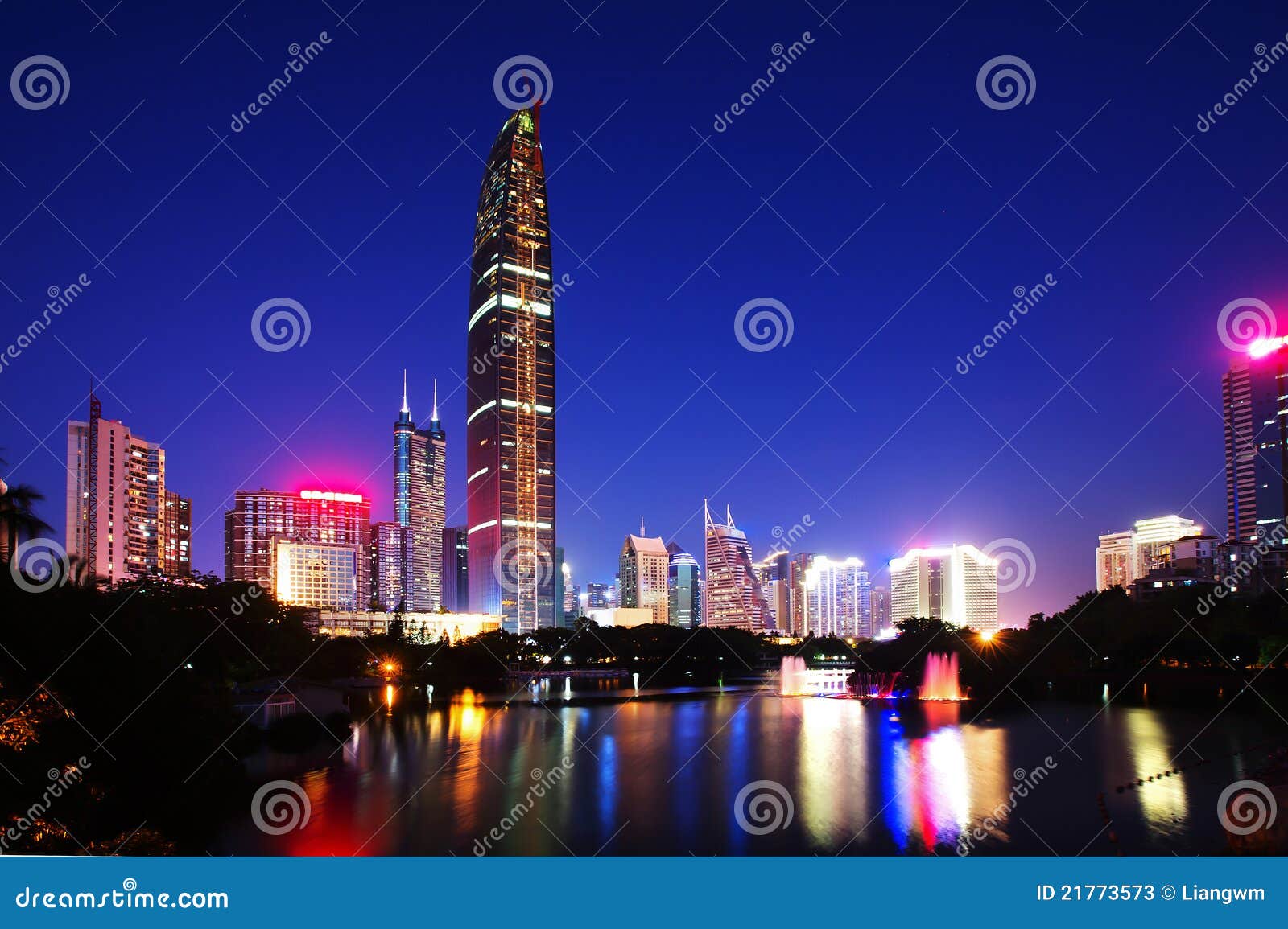 ShenZhen Night view stock image. Image of estate, skyline - 21773573