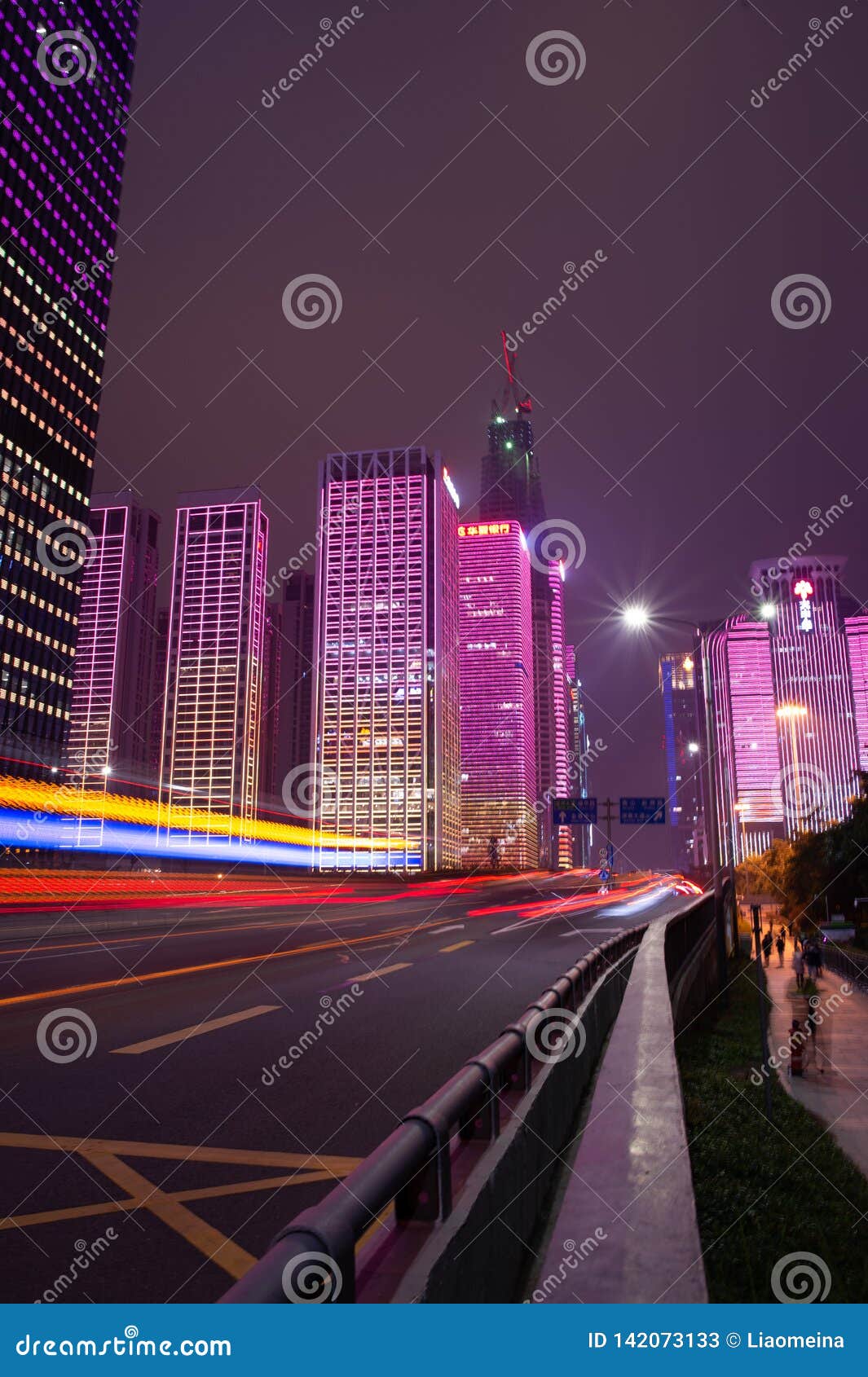 Shenzhen-night-view editorial stock photo. Image of exposure - 142073133