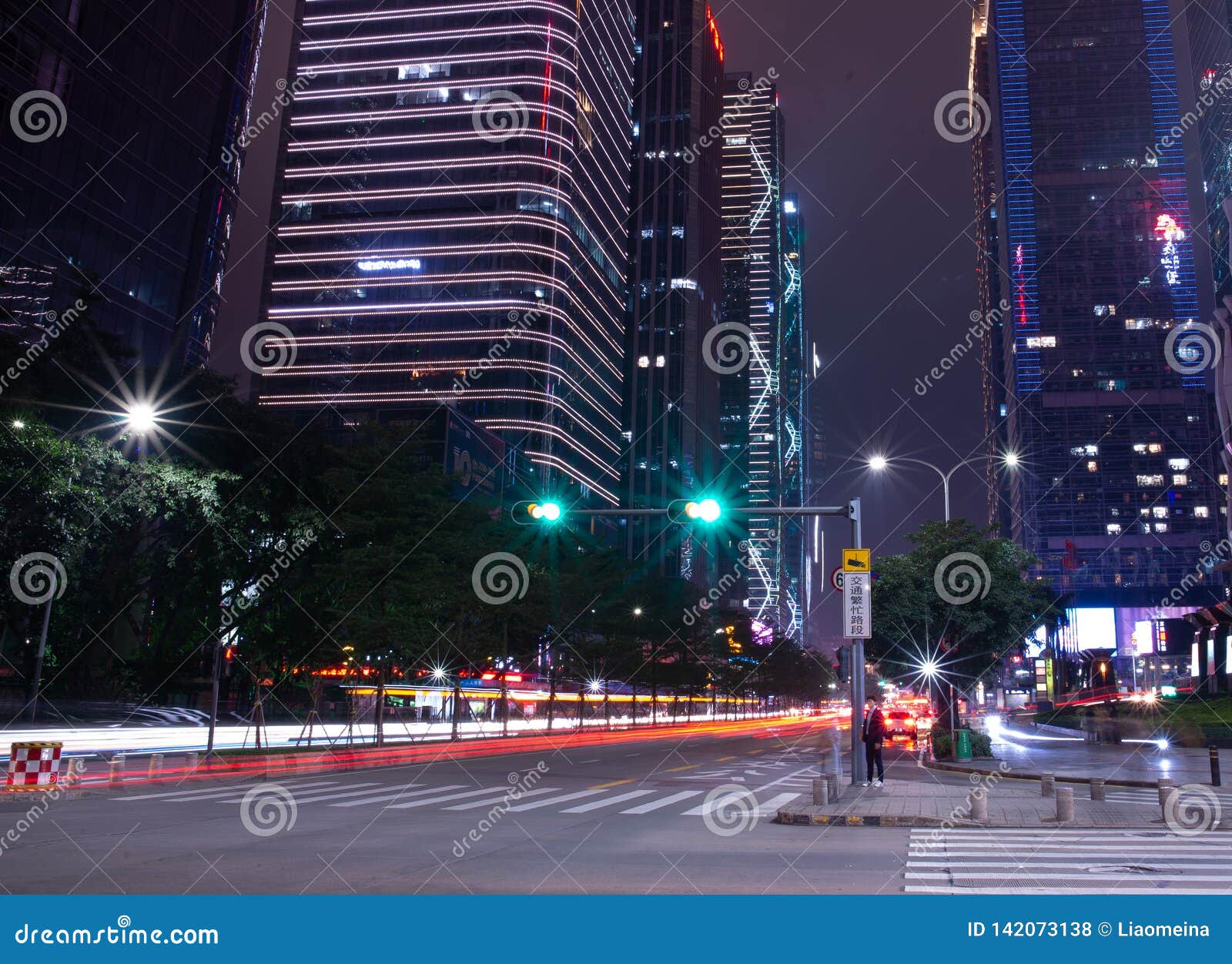 Shenzhen-night-view editorial stock photo. Image of building - 142073138
