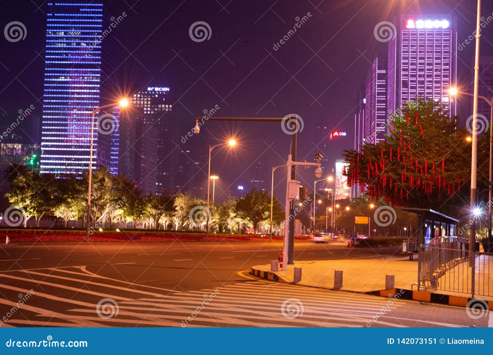 Shenzhen-night-view editorial photo. Image of long, light - 142073151