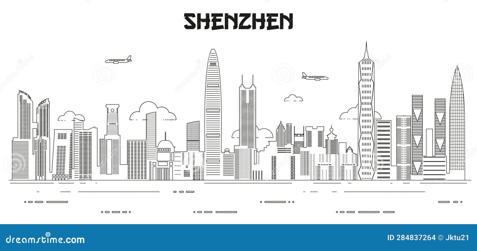 Shenzhen Vector Map. Detailed Map Of Shenzhen City Administrative Area ...