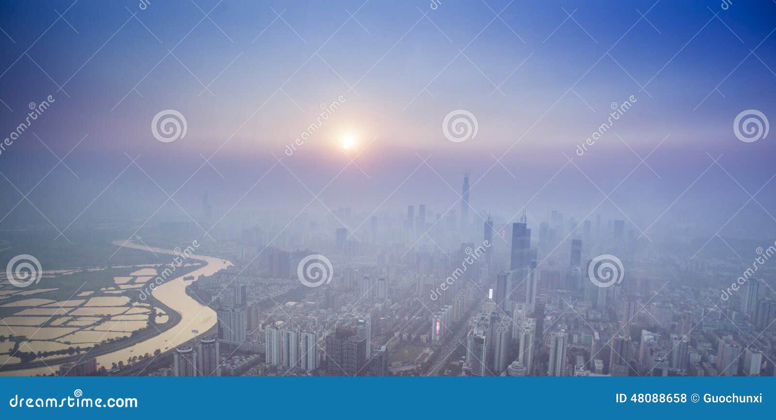 Shenzhen View from Above editorial stock photo. Image of landscape ...