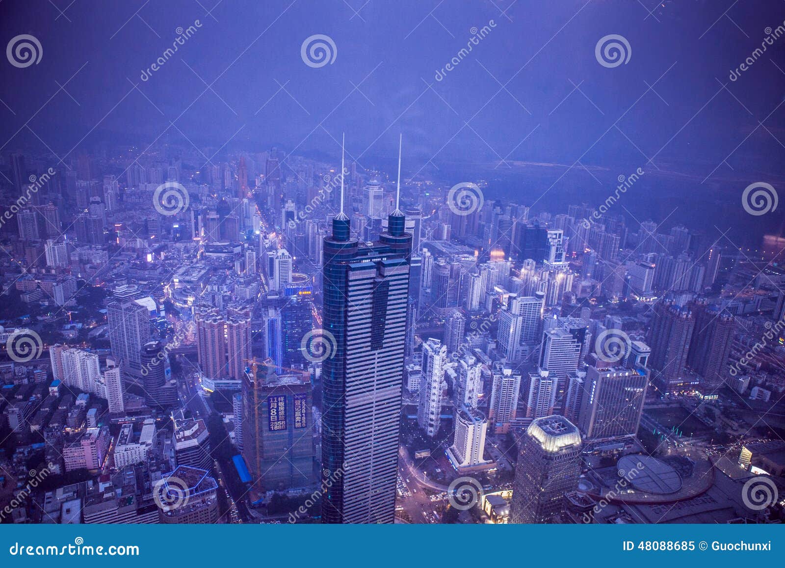 Shenzhen View from Above editorial image. Image of industrial - 48088685