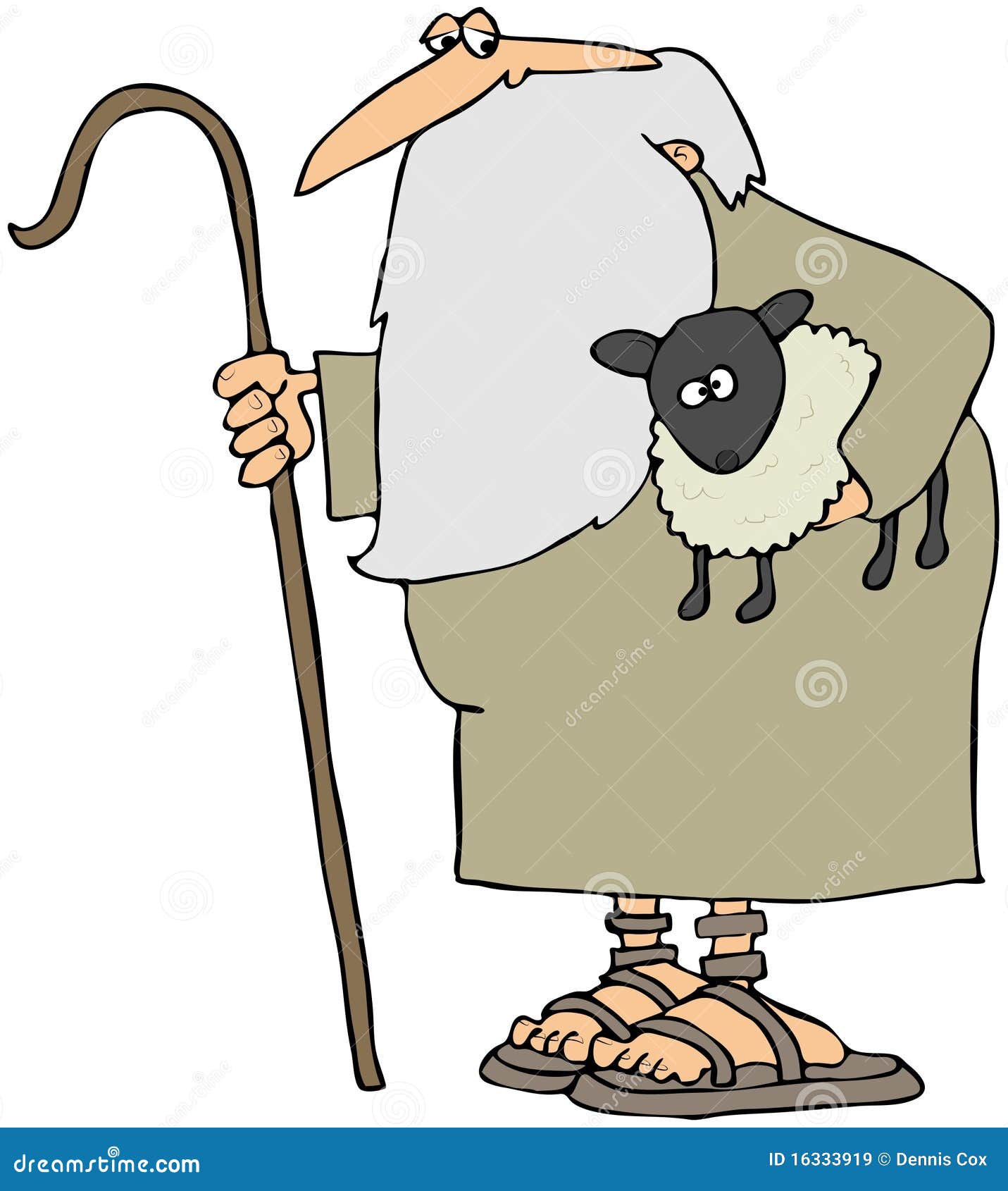 Shepherd Holding A Lamb. Vector Drawing | CartoonDealer.com #94704374