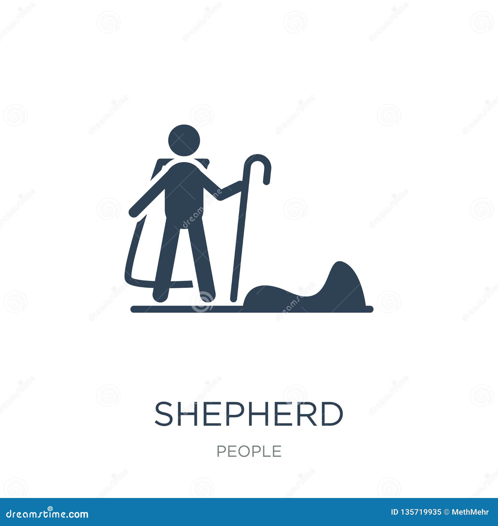 Shepherd Icon in Trendy Design Style. Shepherd Icon Isolated on White ...