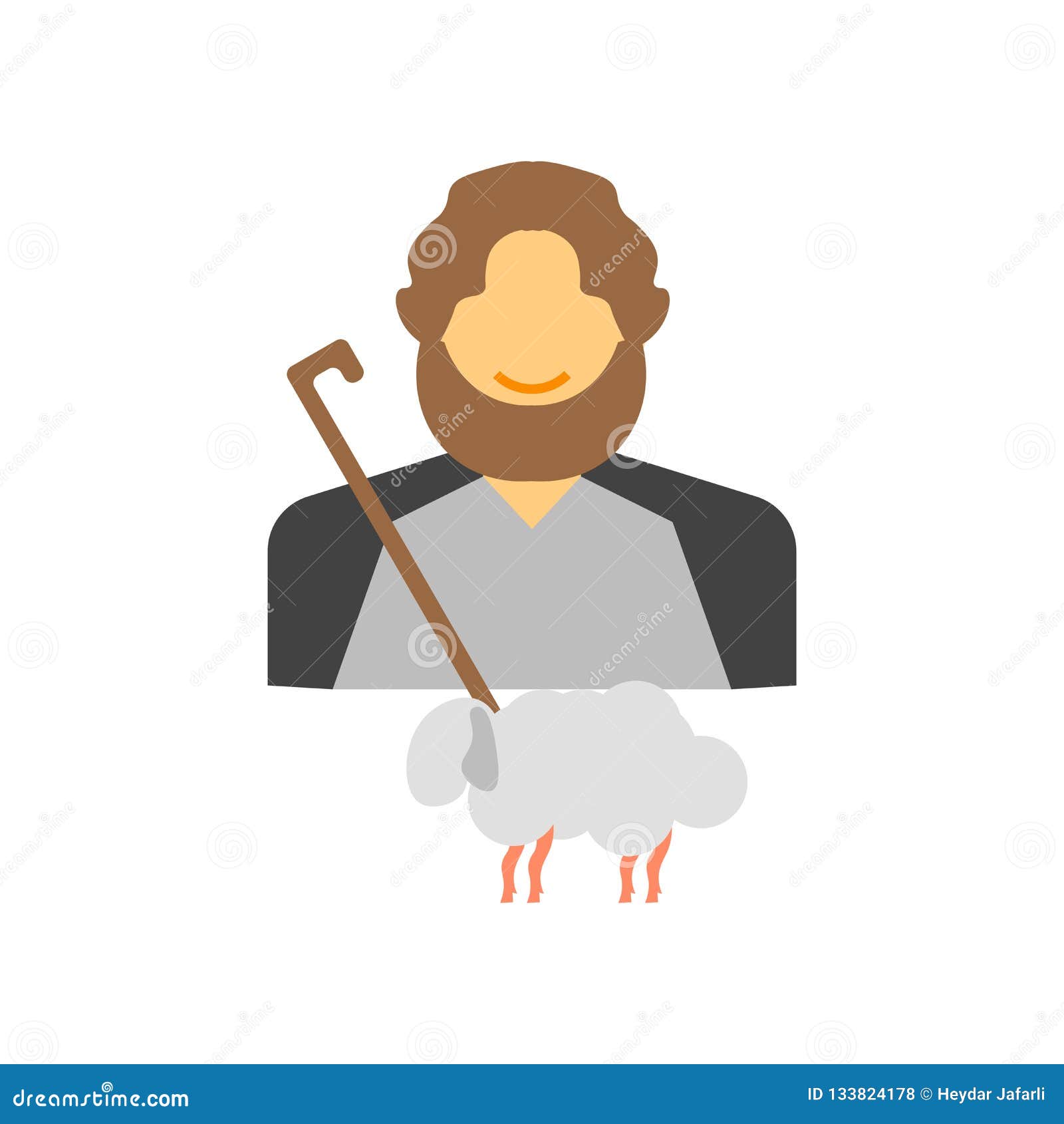 Shepherd Icon Vector Sign and Symbol Isolated on White Background ...