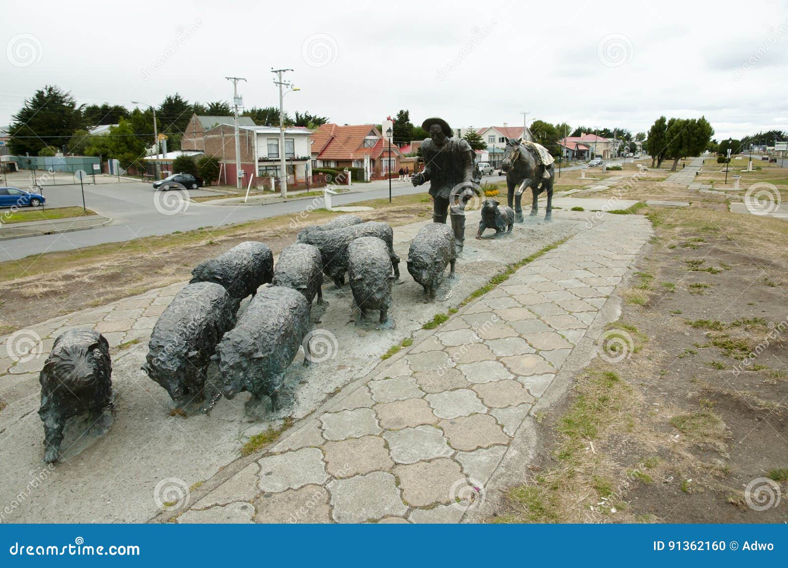 Shepherd Monument - Punta Arenas - Chile Stock Photo - Image of bronze ...