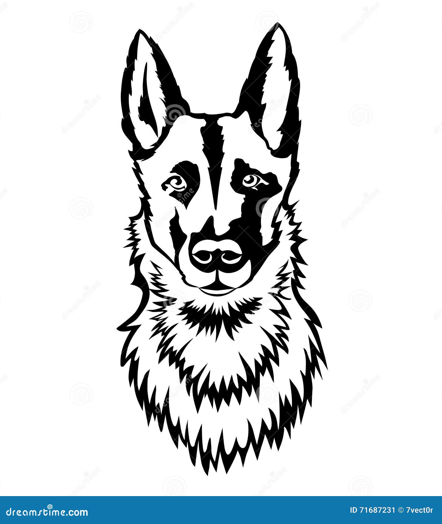 Shepherd Portrait stock vector. Illustration of black - 71687231