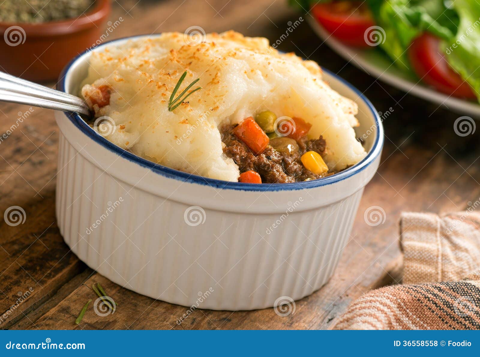 Shepherd s Pie stock photo. Image of minced, board, fork - 36558558