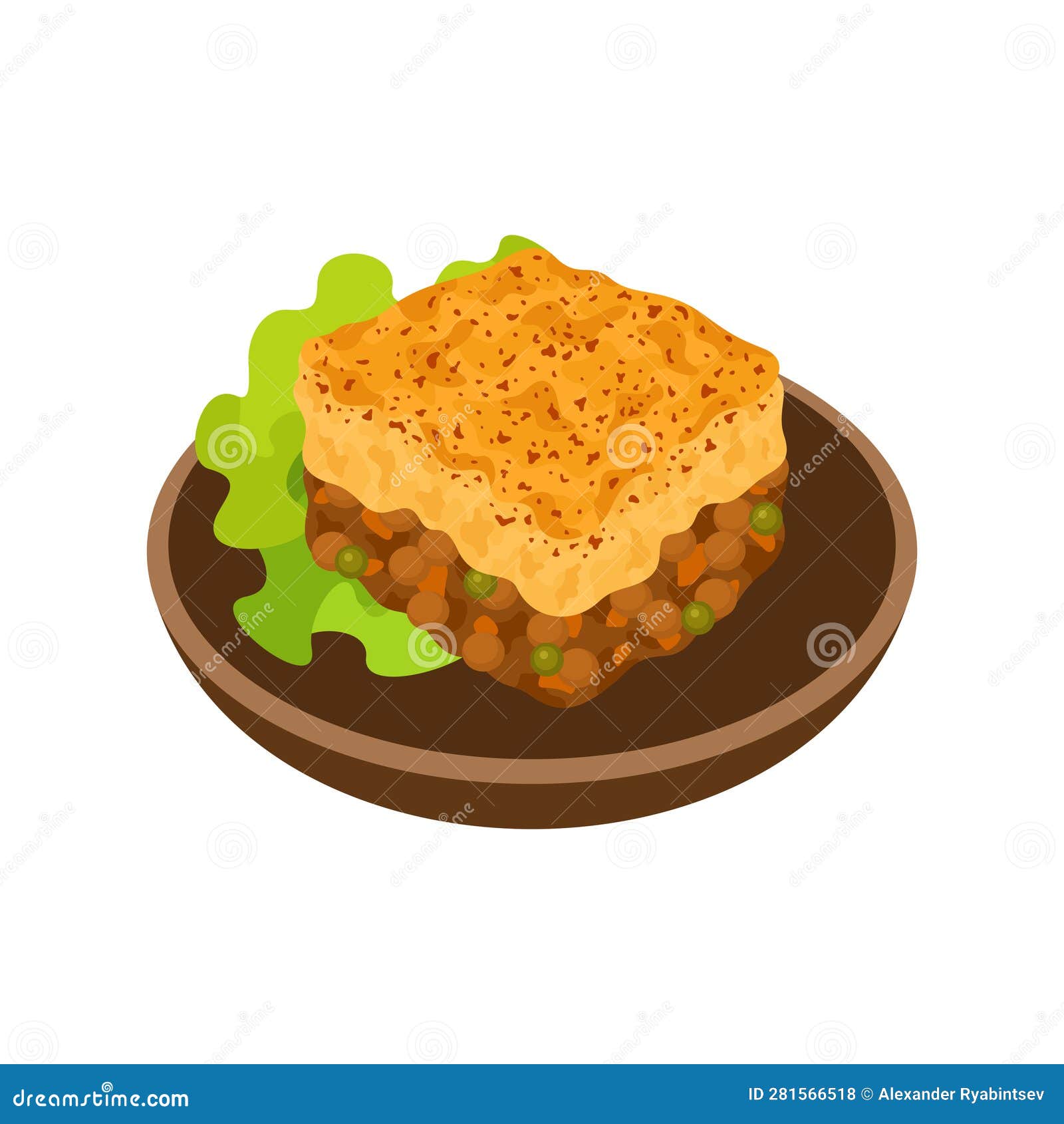 Shepherd S Pie Vector Illustration. Traditional British Cuisine. Stock ...