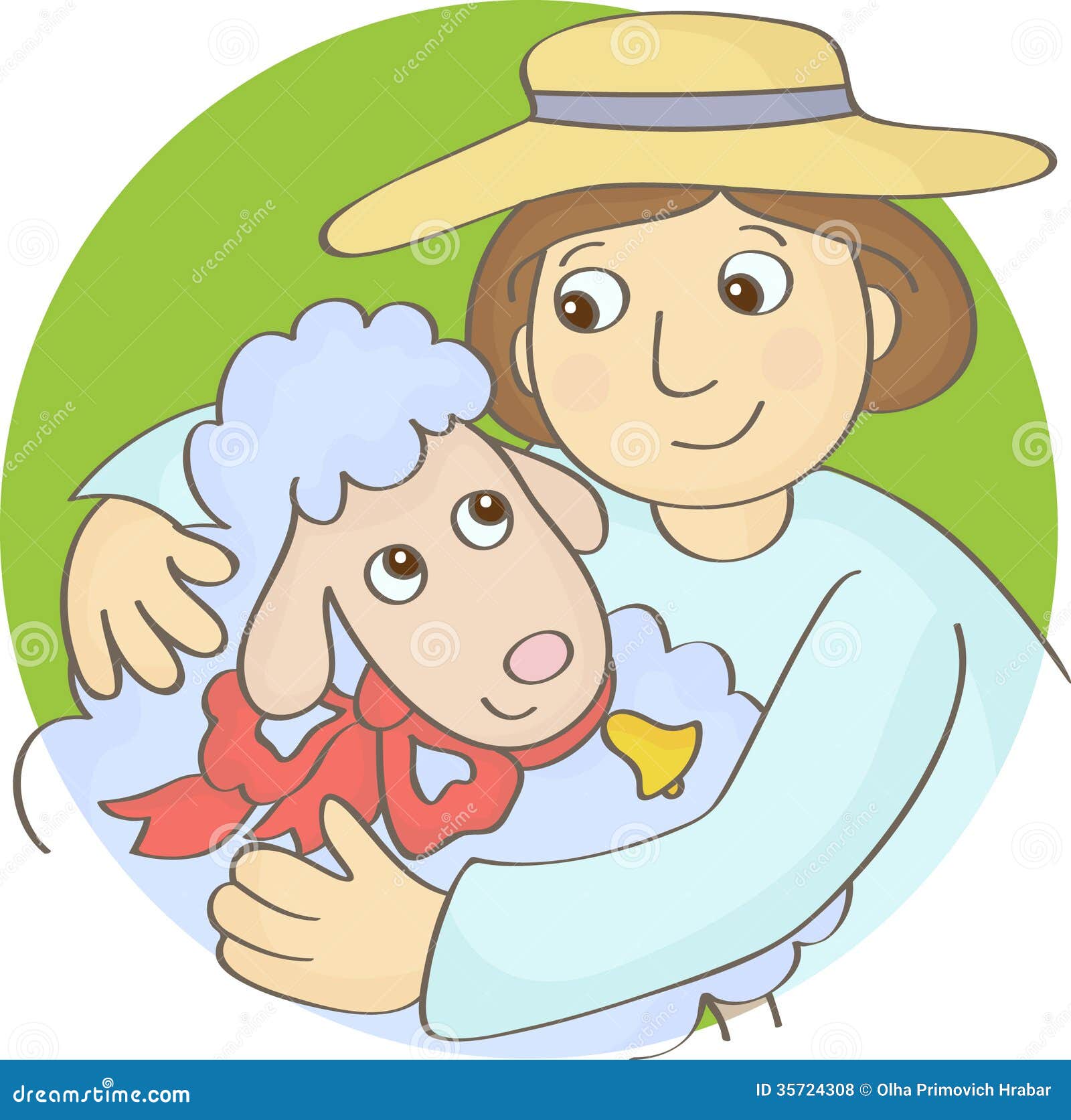 Shepherd And Sheep Vector Illustration | CartoonDealer.com #35724308
