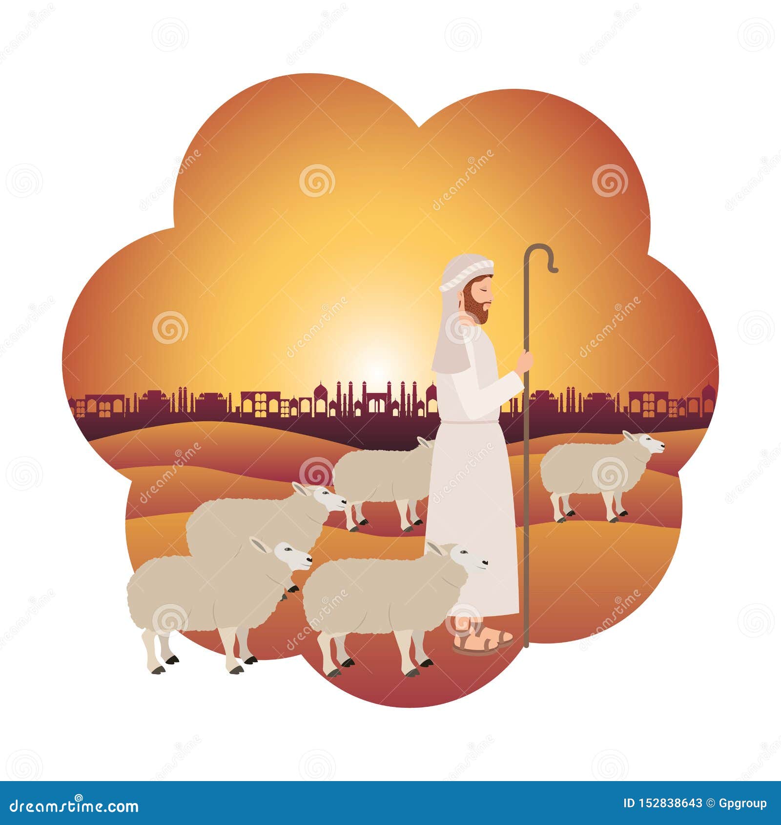 3D Man Shepherd With Sheeps Royalty-Free Stock Photography ...