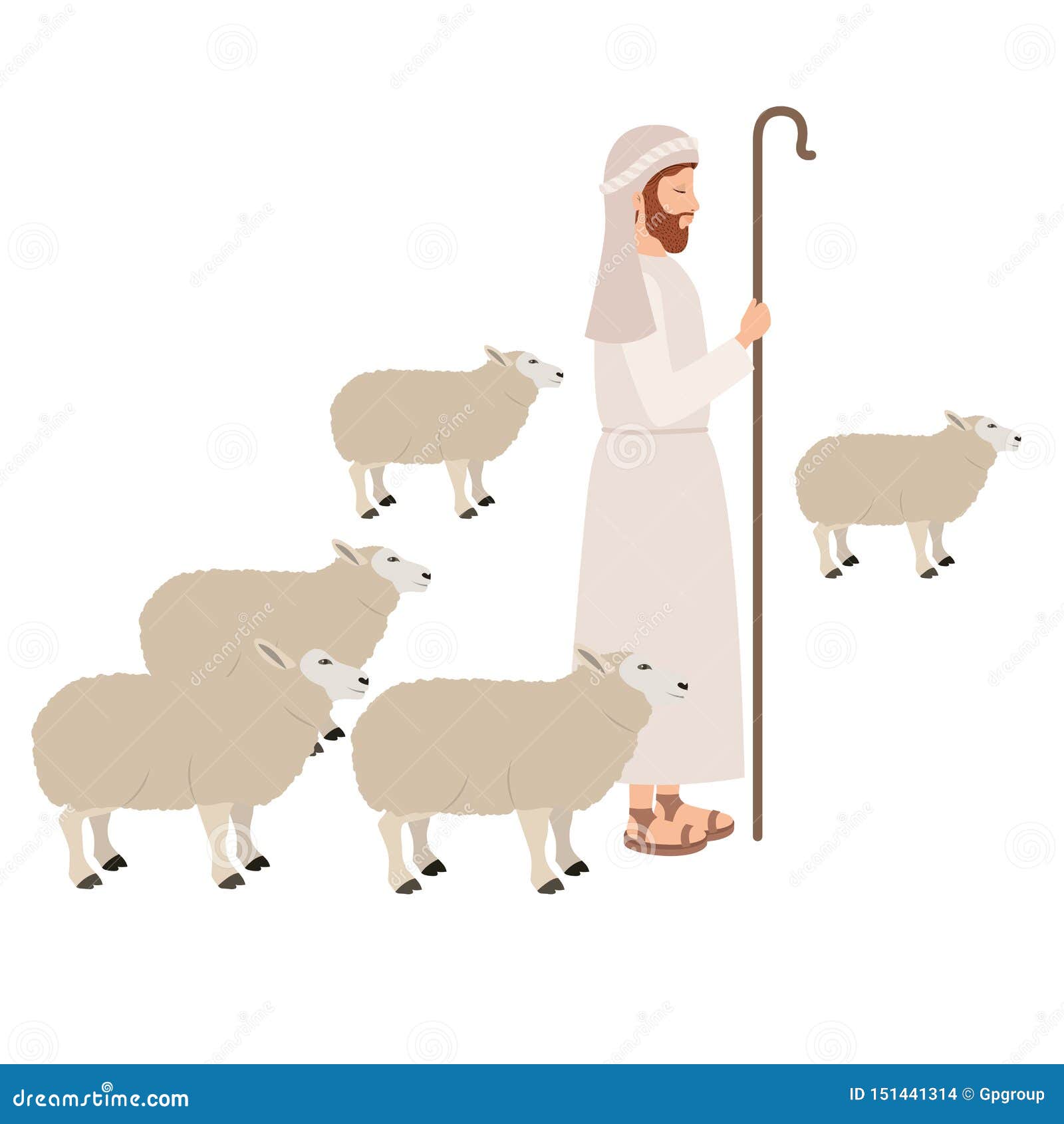 3D Man Shepherd With Sheeps Royalty-Free Stock Photography ...