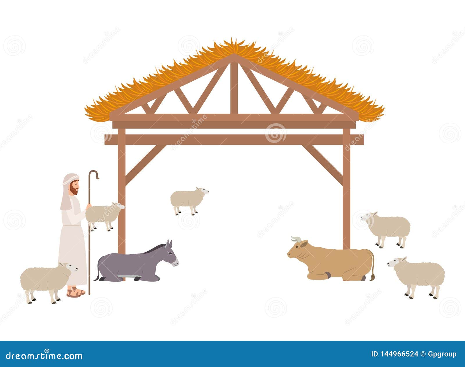 3D Man Shepherd With Sheeps Royalty-Free Stock Photography ...