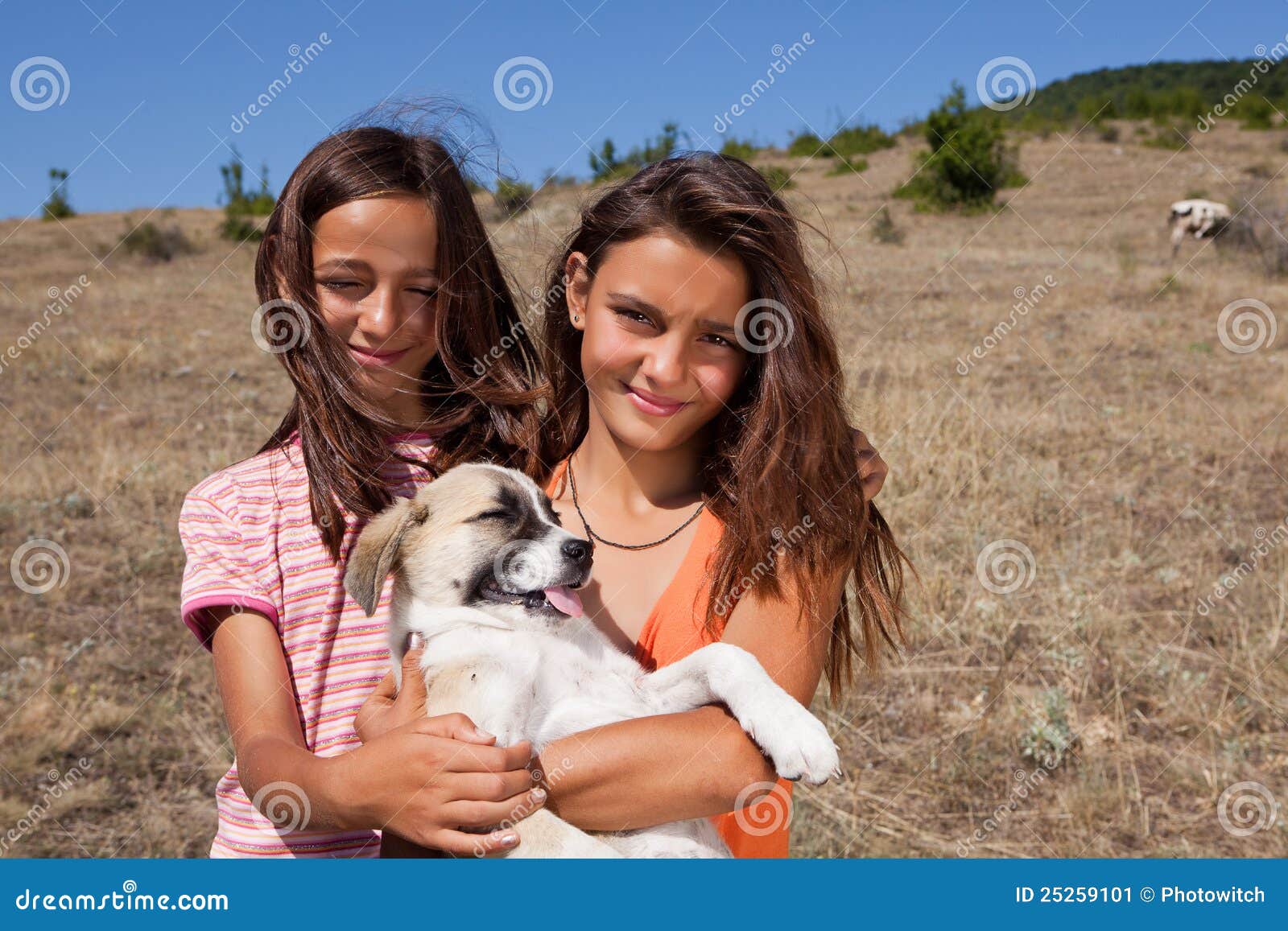 Shepherd sisters stock image. Image of sheperd, grassland - 25259101