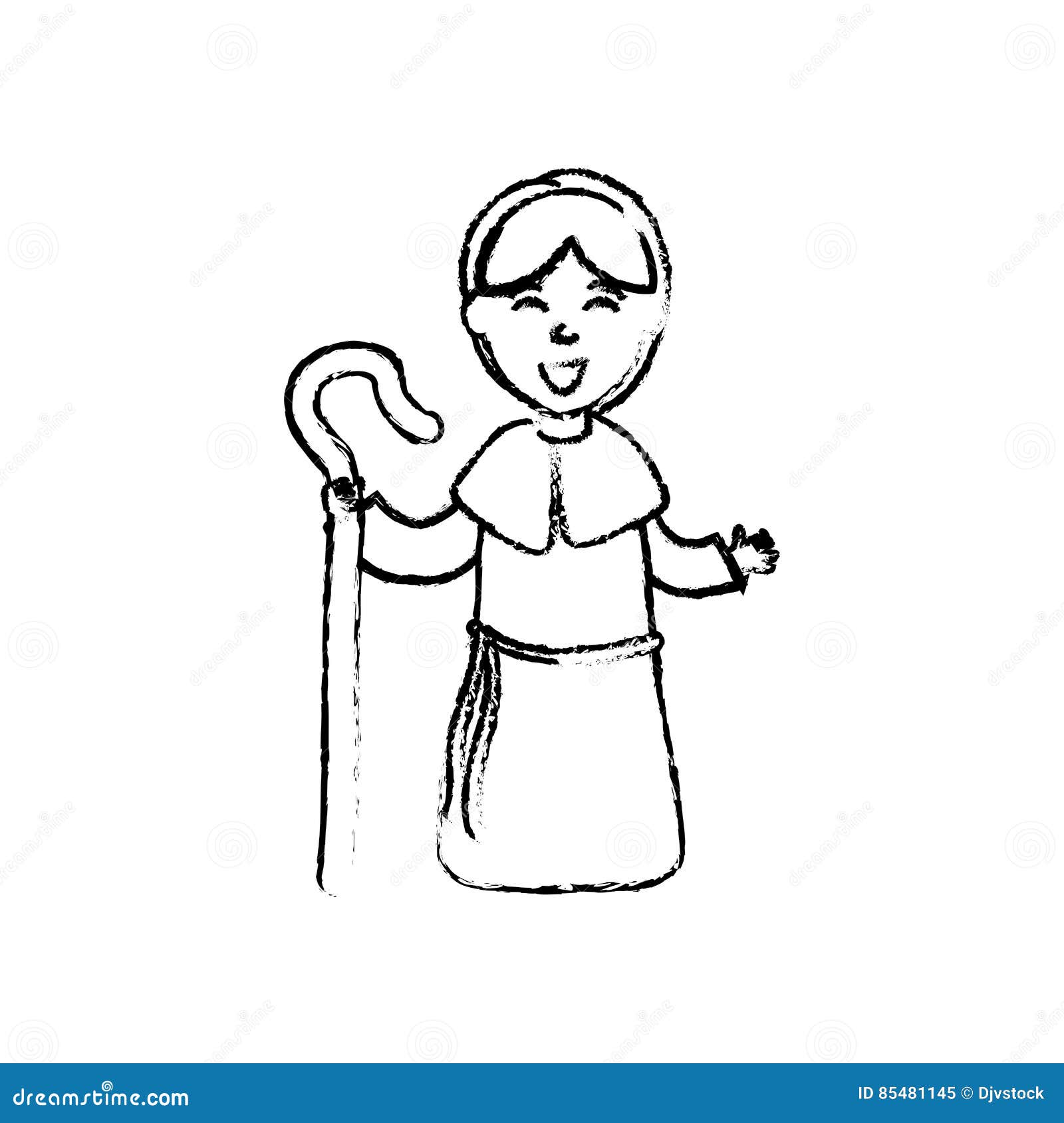 Shepherdess Cartoon Character Stock Illustration - Illustration of ...