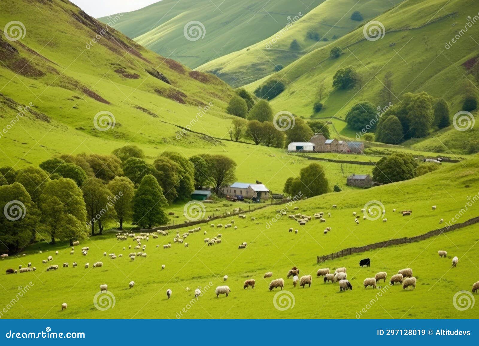 Shepherds Huts on Steep Mountain Pastures Stock Image - Image of ...