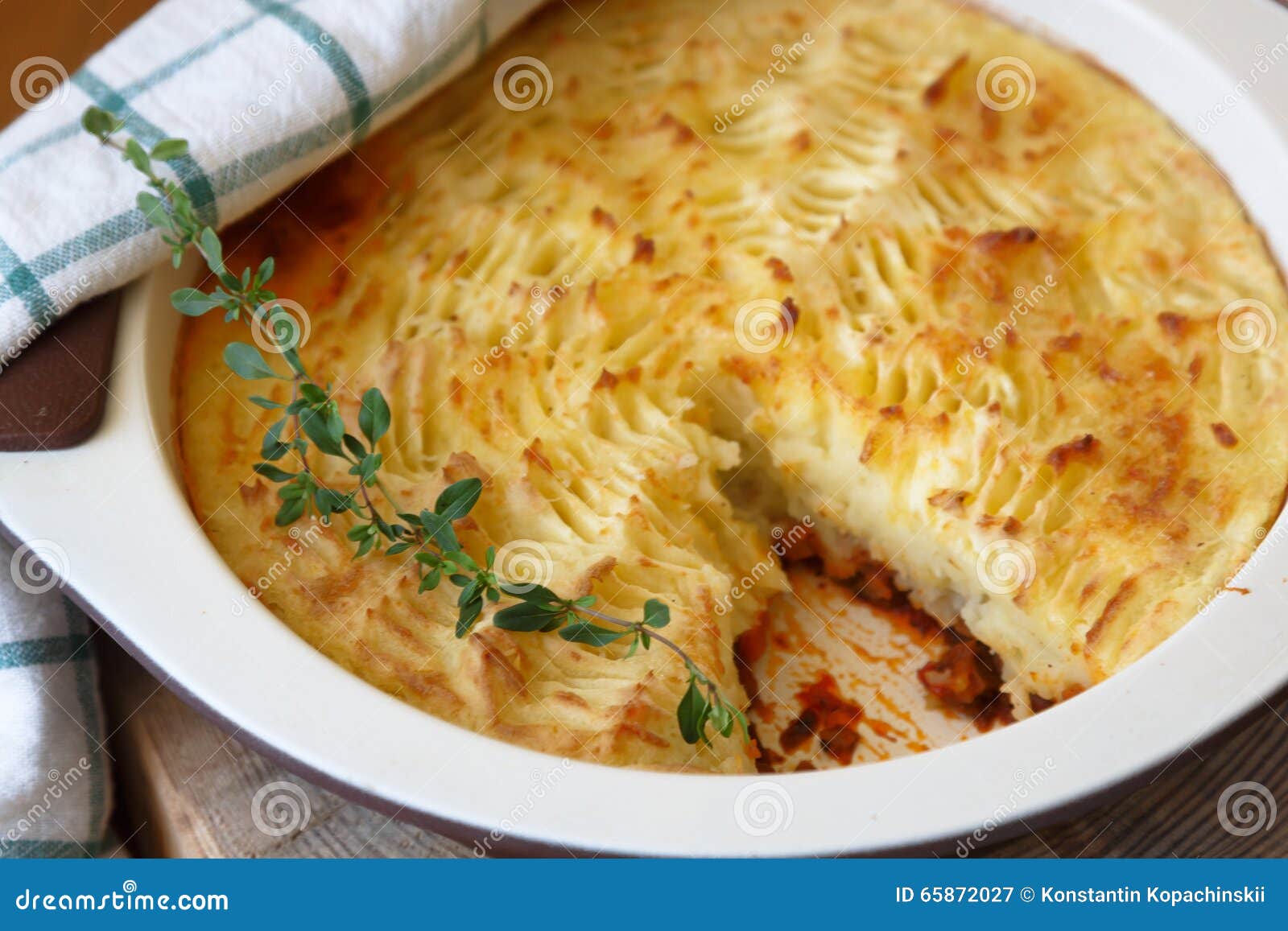 Shepherds Pie with Missing Piece Stock Image - Image of mince, potatoes ...