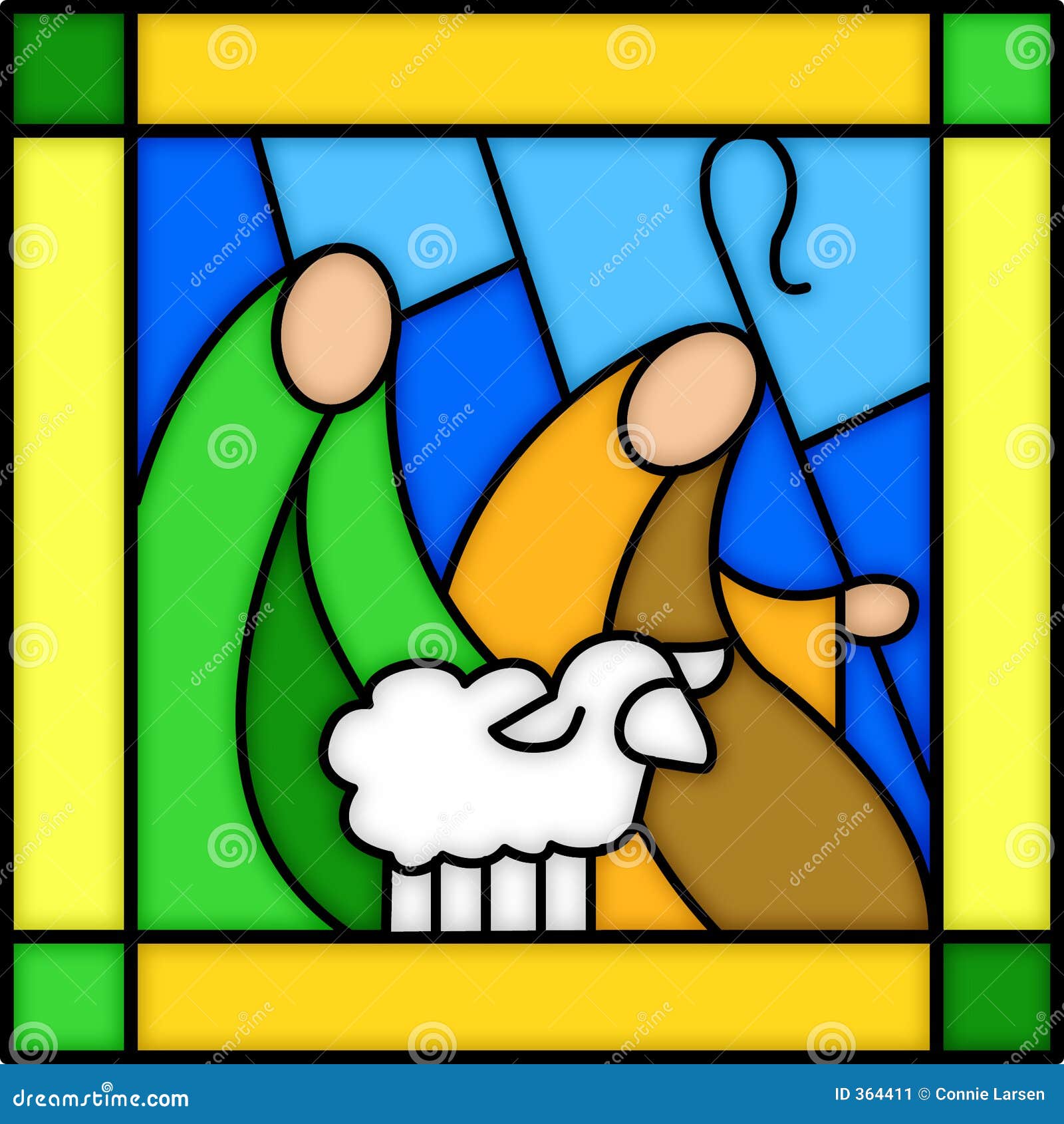 Simple Nativity Stained Glass