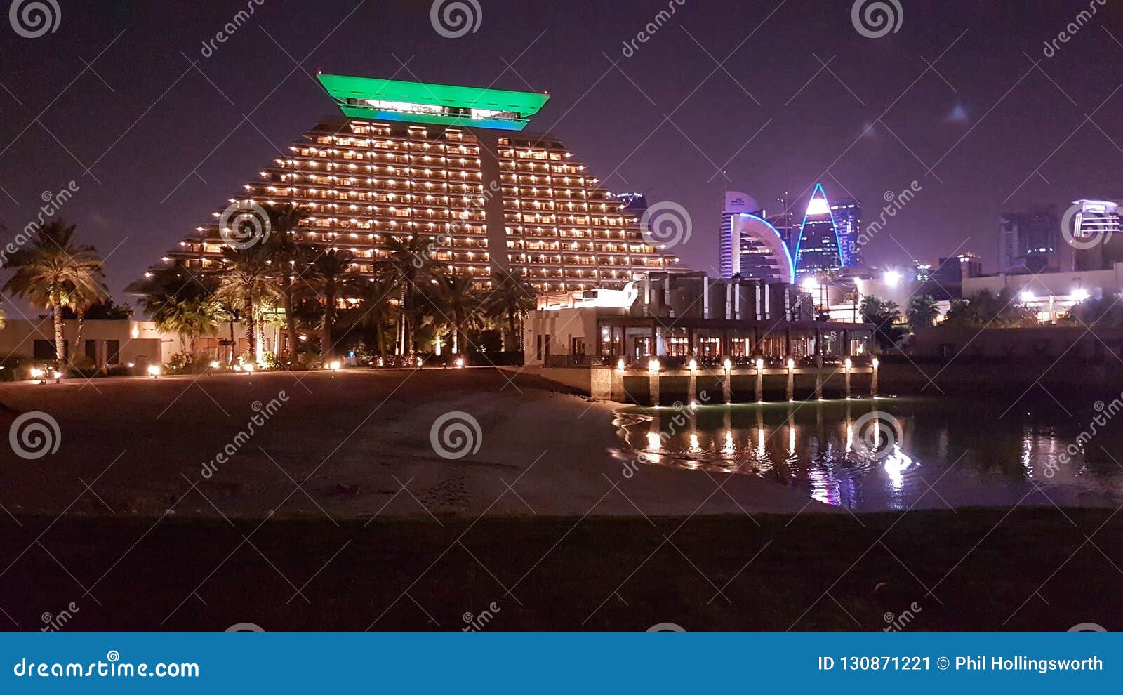 The Sheraton Doha stock image. Image of doha, lights - 130871221