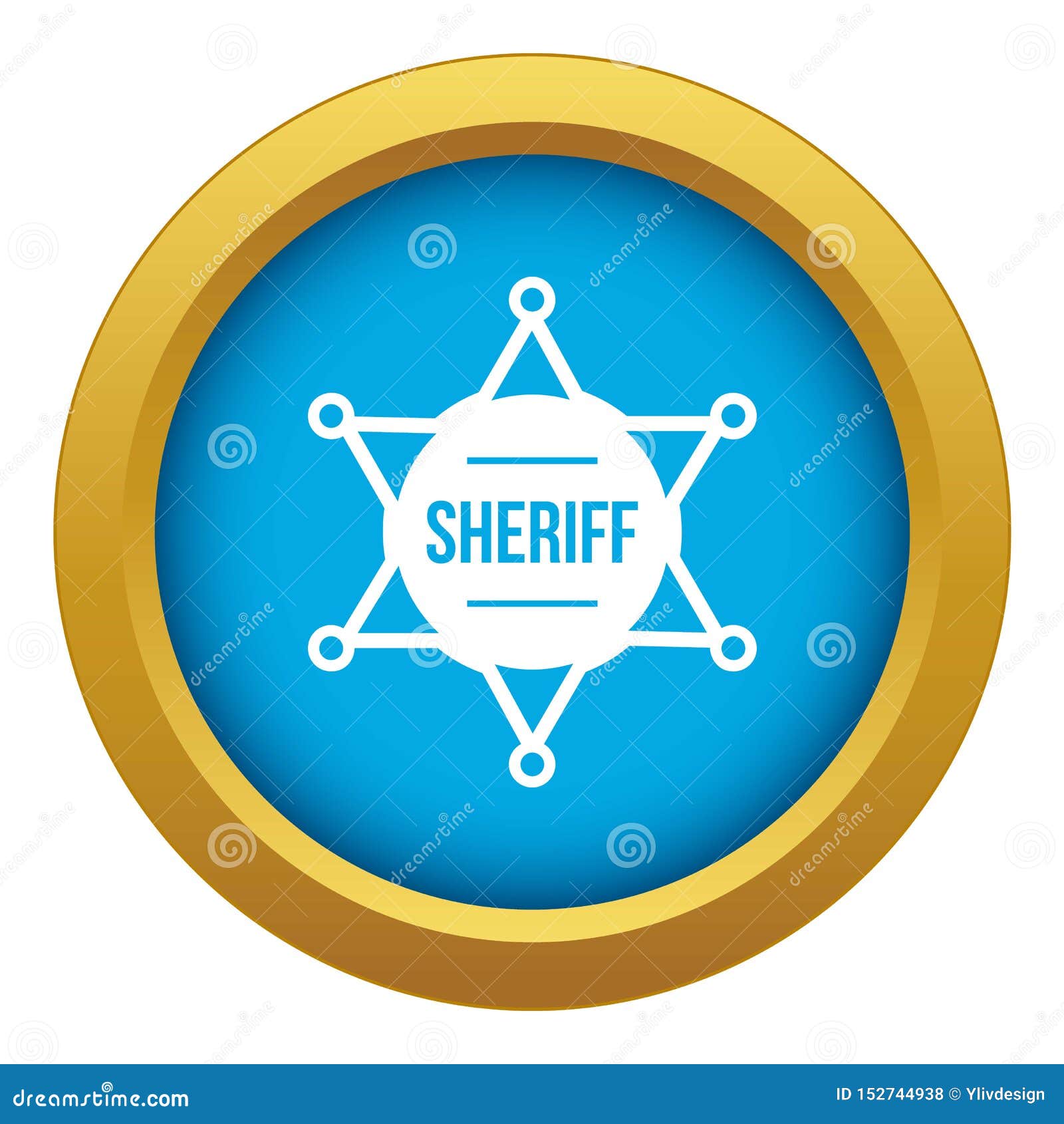 Sheriff Badge Icon Blue Vector Isolated Stock Vector - Illustration of ...