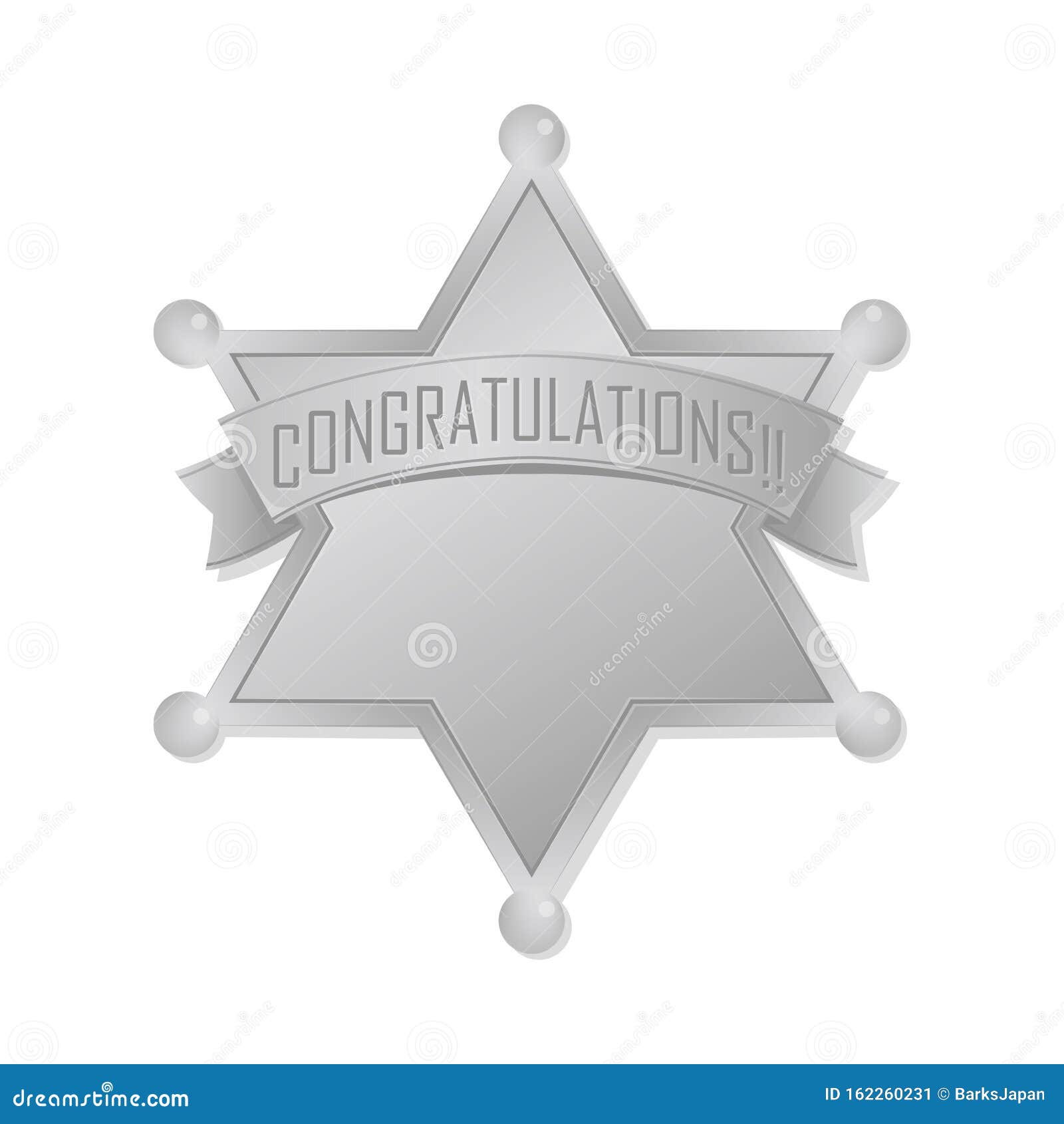 Sheriff Badge Ranking Medal Icon / Silver Stock Vector - Illustration ...