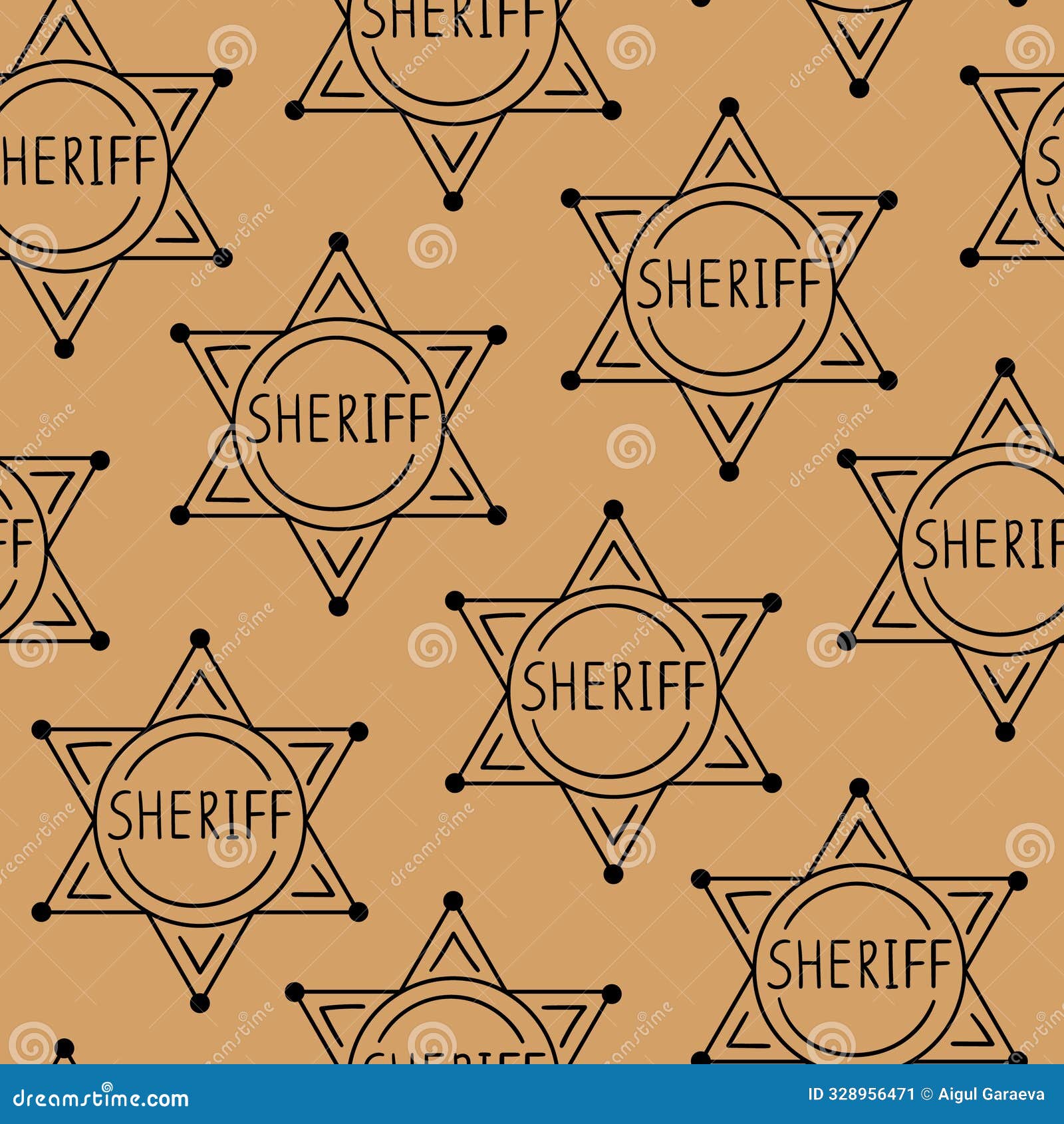 Sheriff Badge Seamless Pattern Background Stock Illustration ...