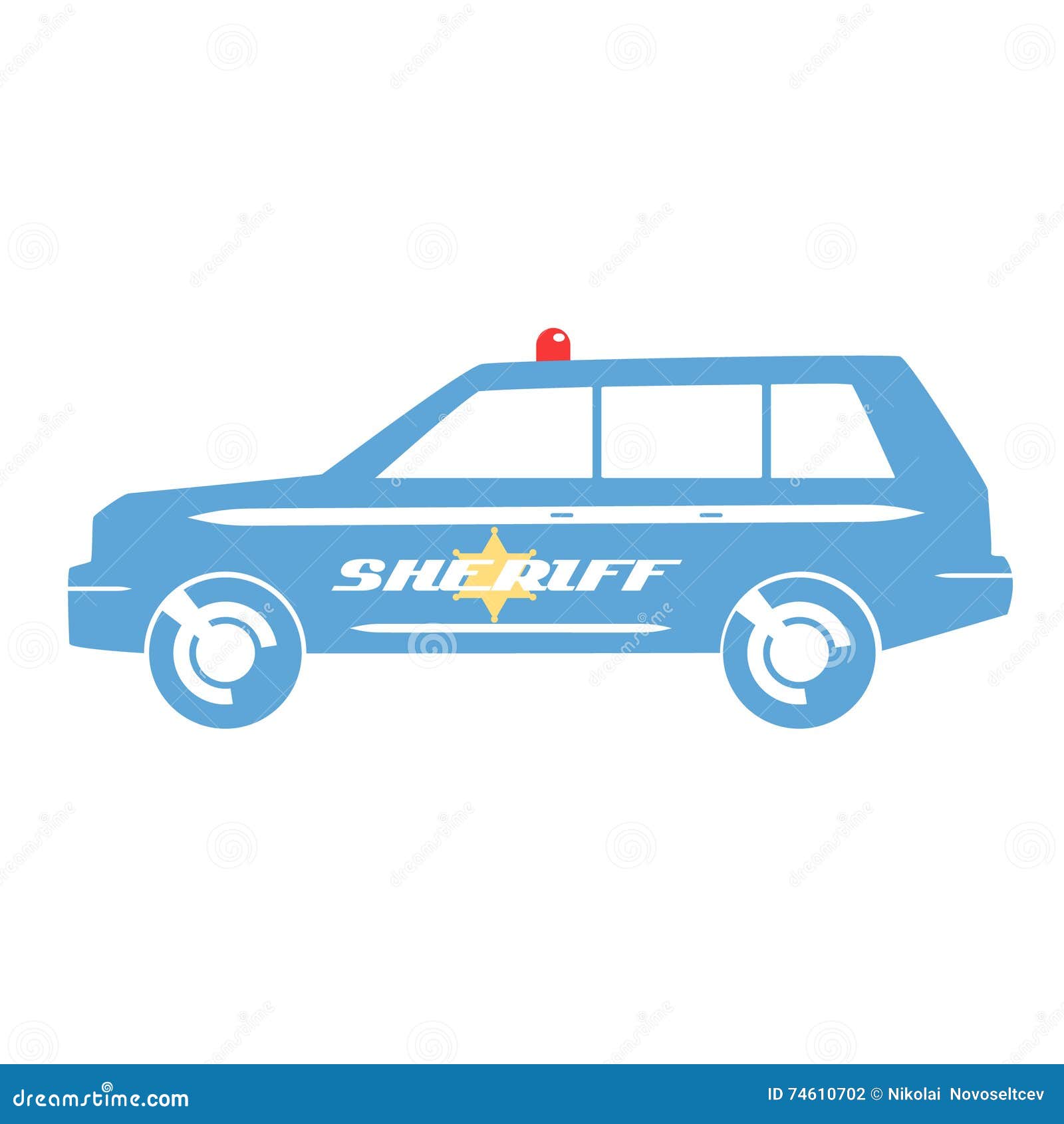 Sheriff car flat design. stock vector. Illustration of sheriff - 74610702
